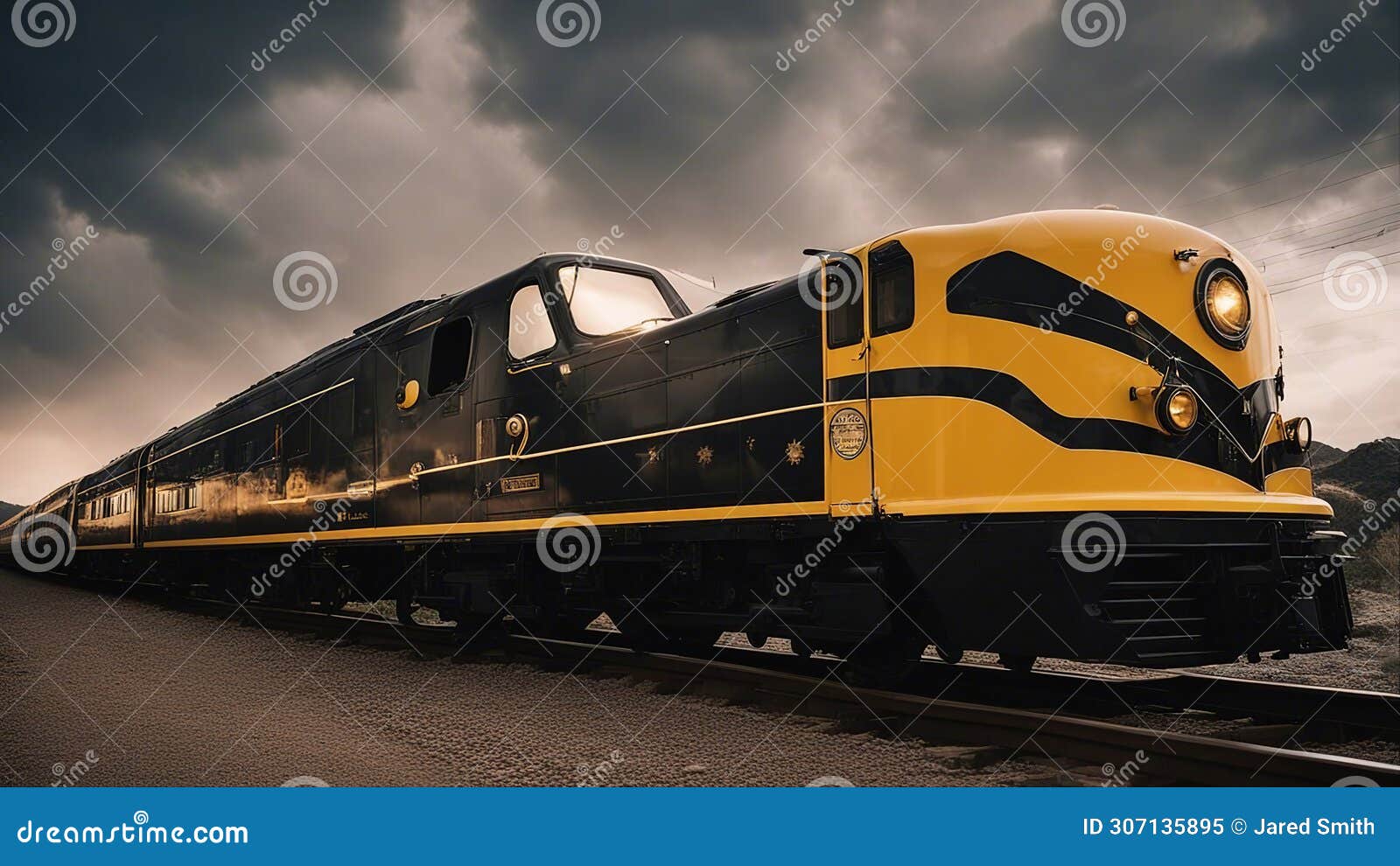 Train on the Railway a , Classic Train with a Nostalgic Design Stock ...