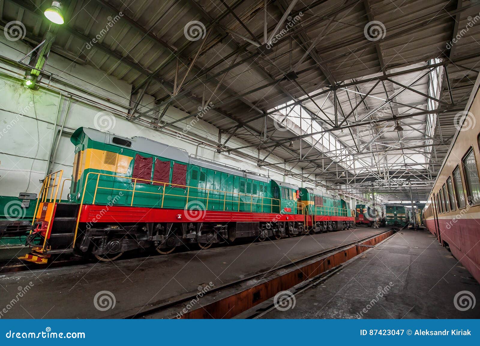 Train at a railway depot stock image. Image of trains - 87423047