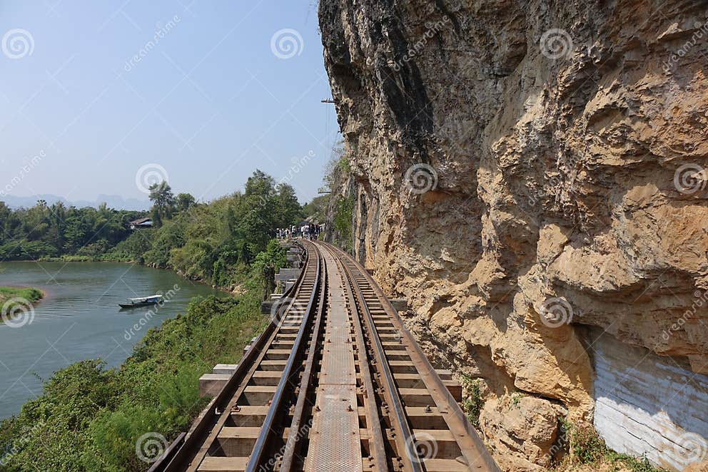 Train Railway on the Edge of the Cliff Stock Photo - Image of stone ...