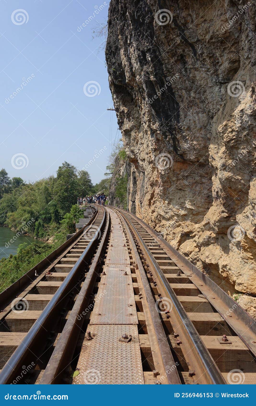 Train Railway on the Edge of the Cliff Stock Image - Image of platform ...