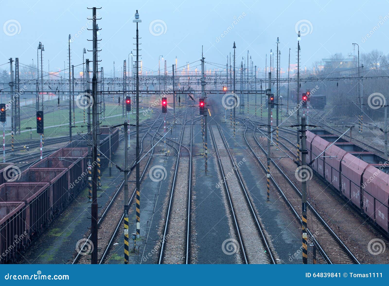 Train Railway with Freight Station, Transportation Stock Image - Image ...