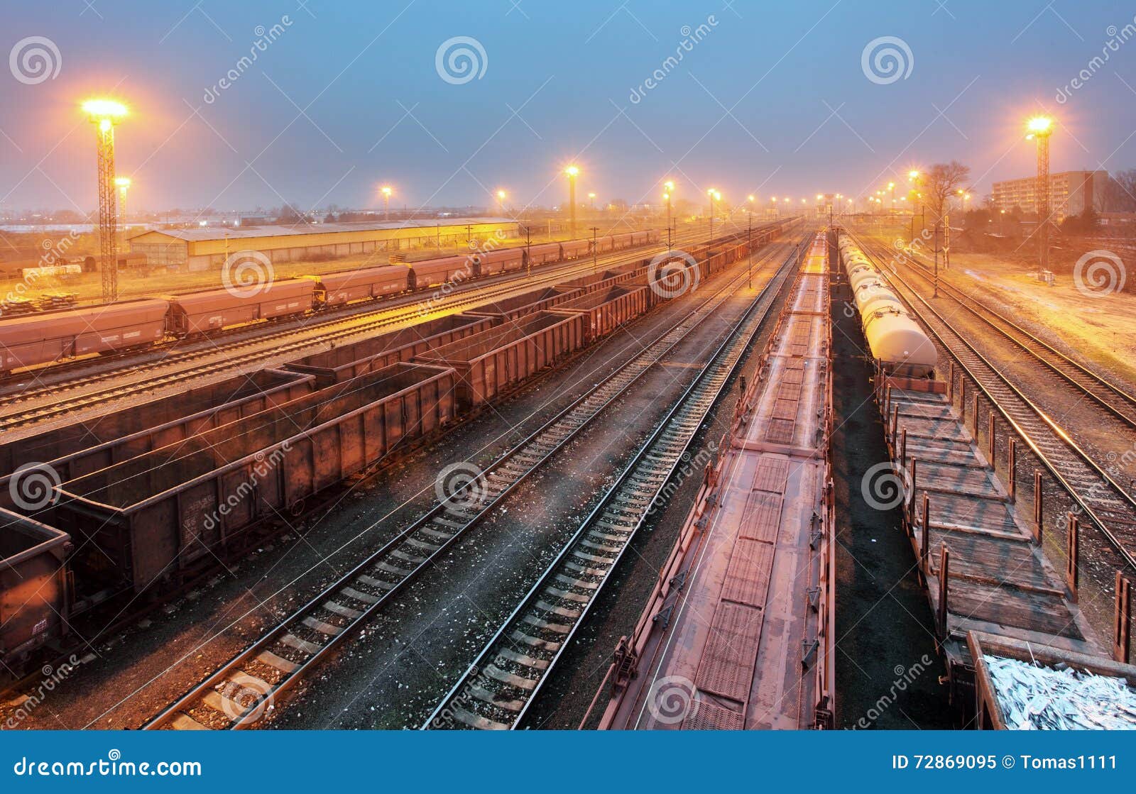 Train Railway with Freight Station, Transportation Stock Image - Image ...