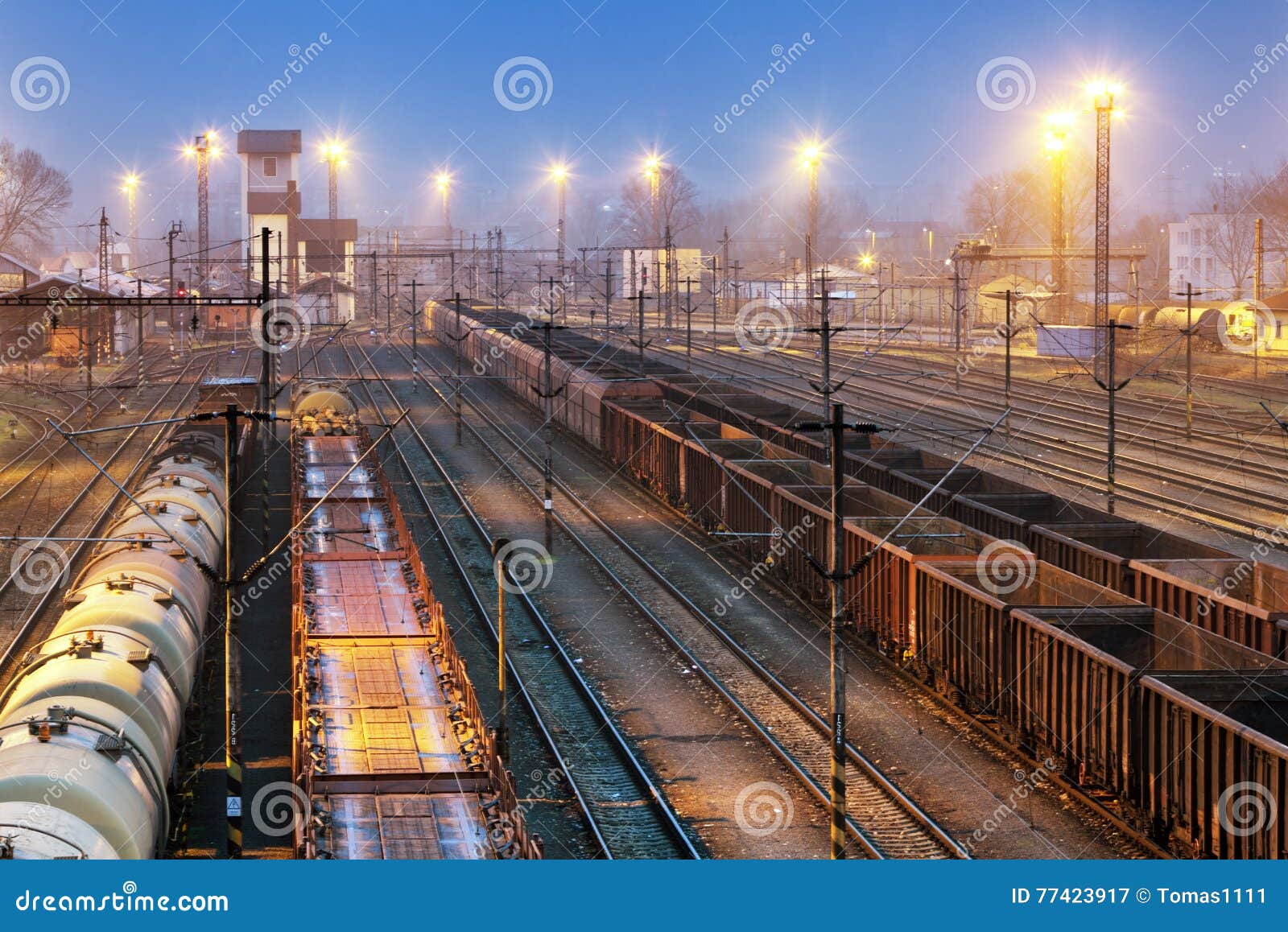 Train Railway with Freight Station, Transportation Stock Image - Image ...
