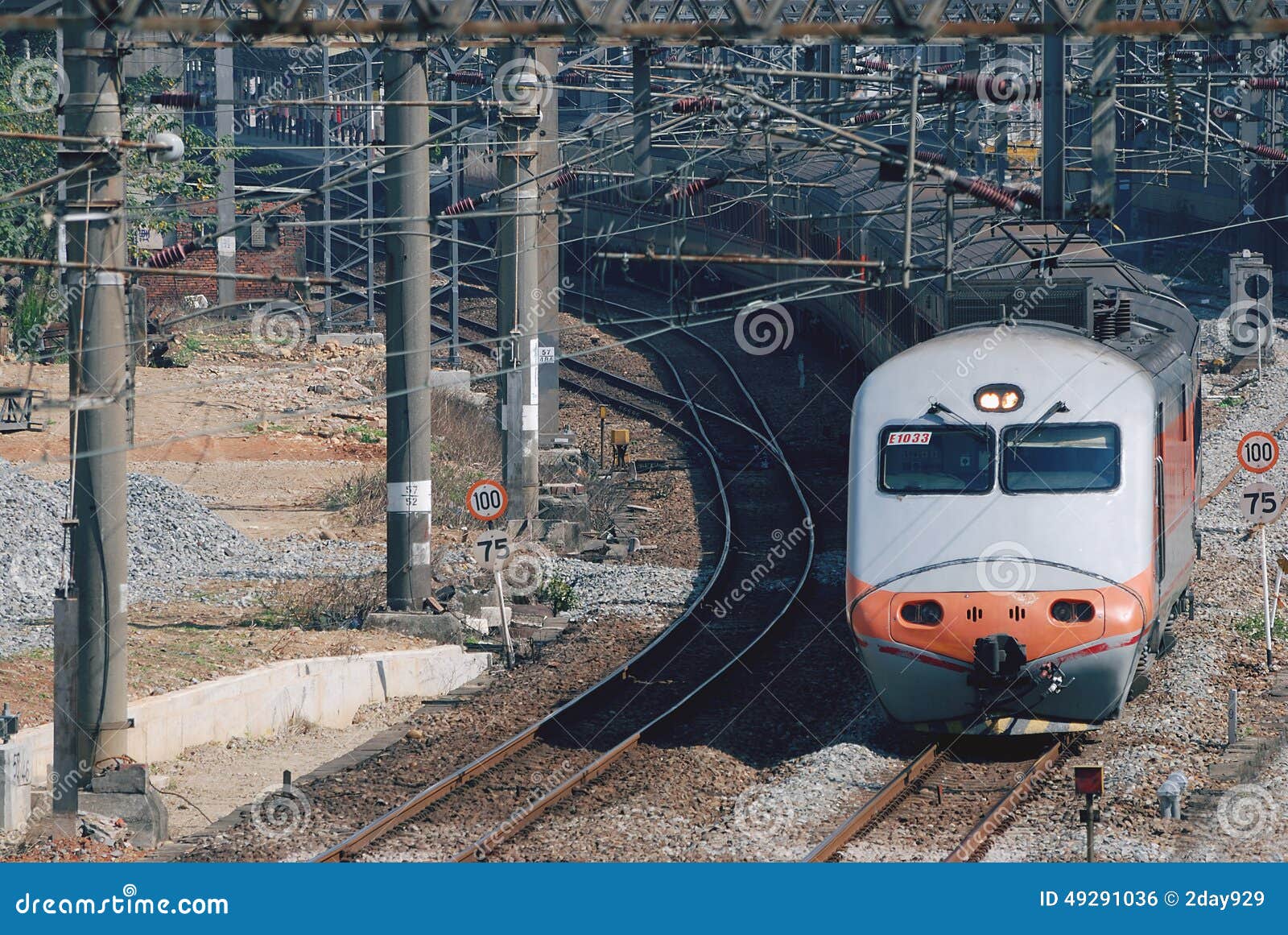 Train on the Railway in Taiwan, Design Architecture Stock Photo - Image ...