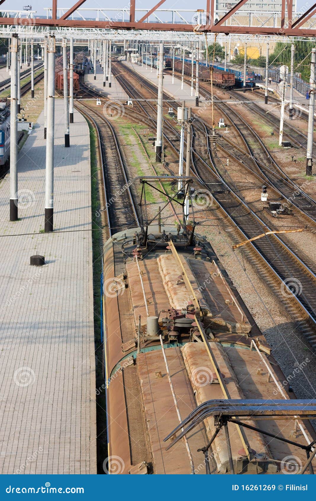 Train at railway station stock image. Image of journey - 16261269