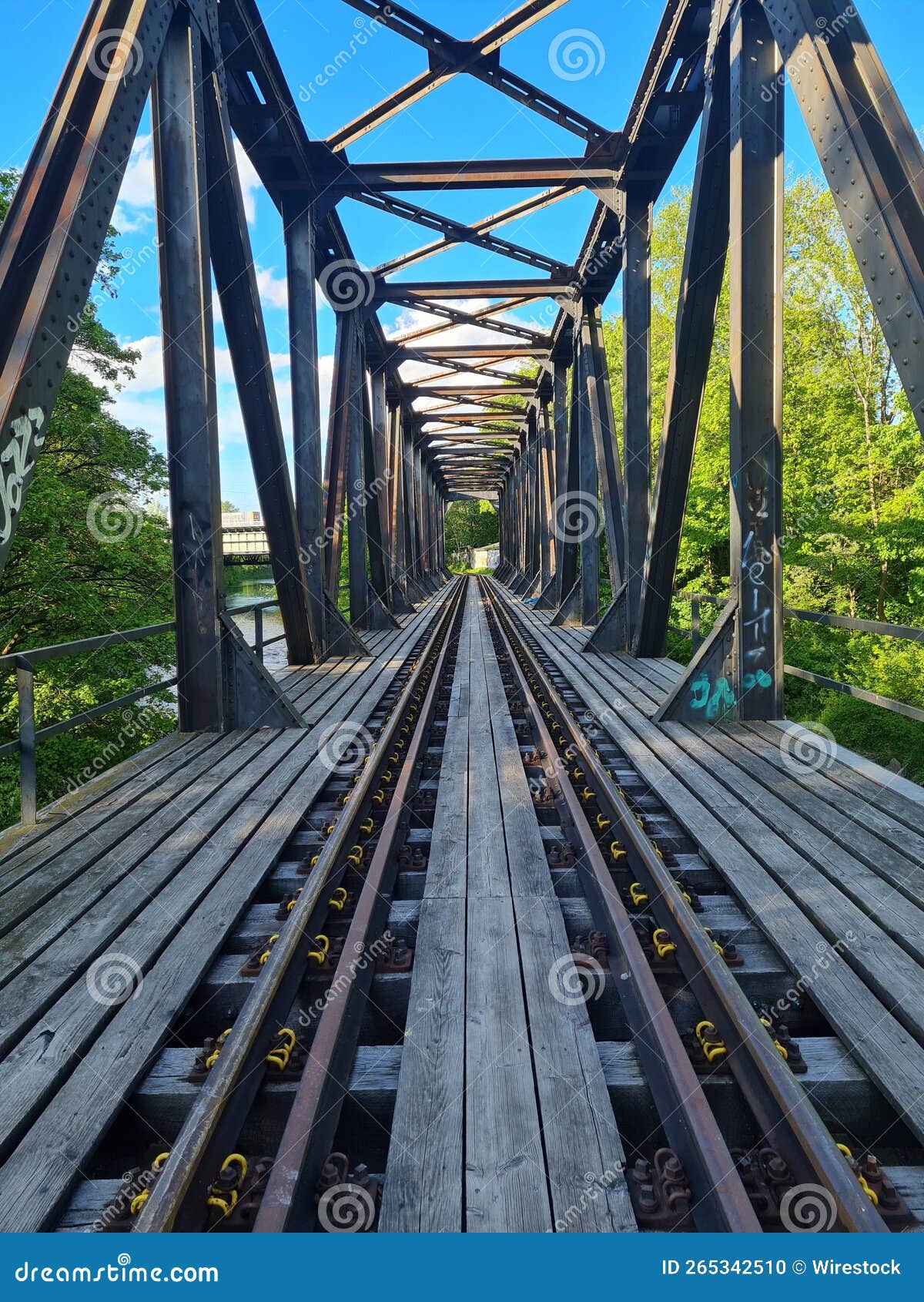 Train Railway on the Steel Bridge Stock Photo - Image of river, station ...