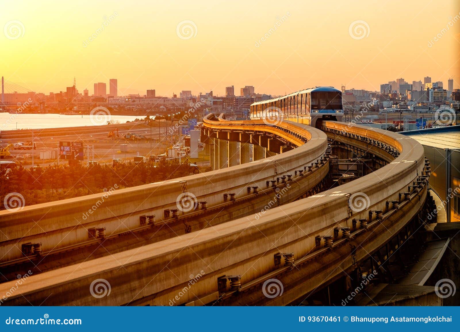 Train railway in sunset editorial photo. Image of road - 93670461