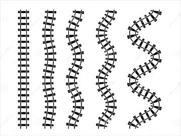 Train Railway Track Elements. Rail Road Map Stock Illustration ...
