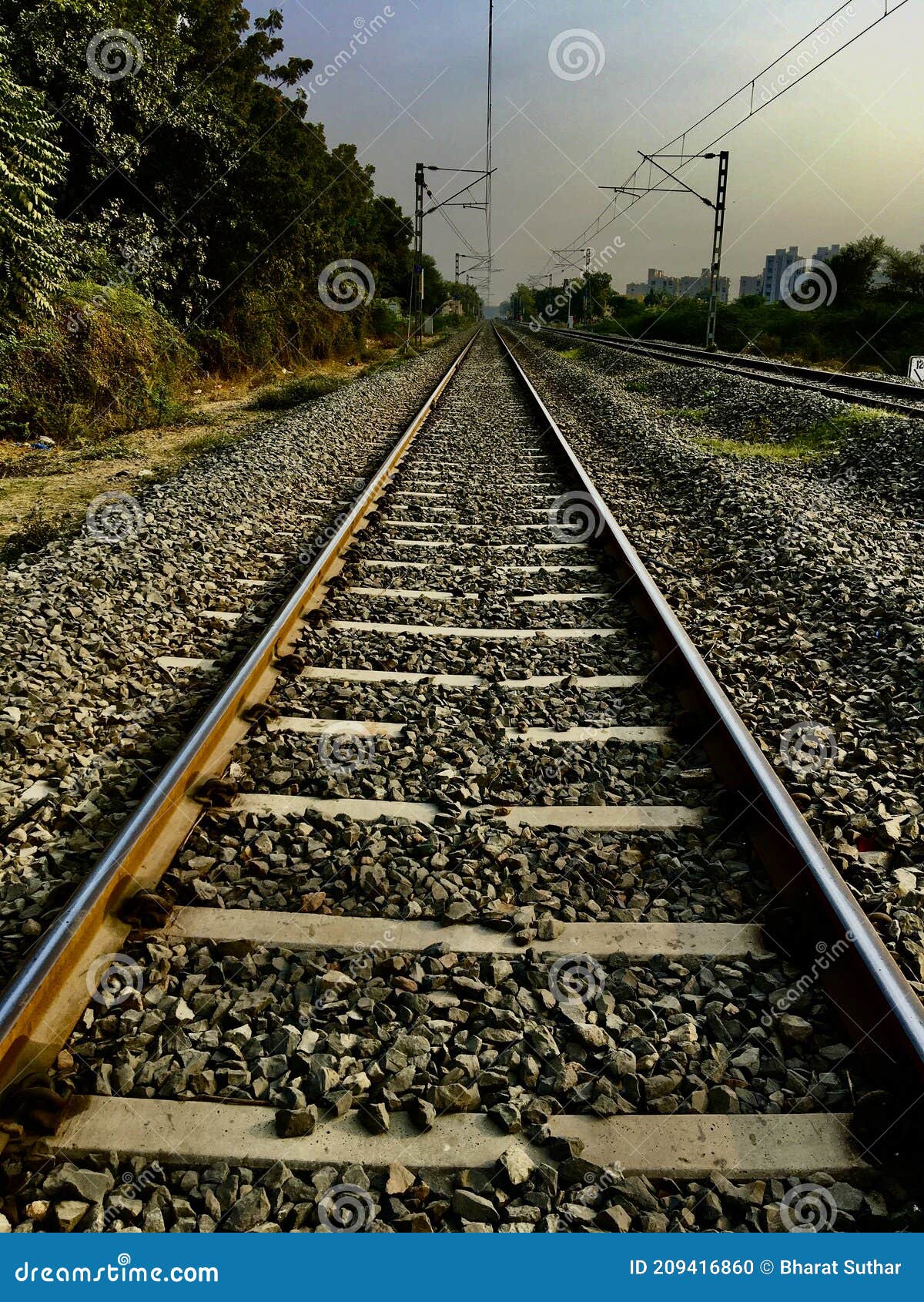Train railway track photo stock photo. Image of single - 209416860