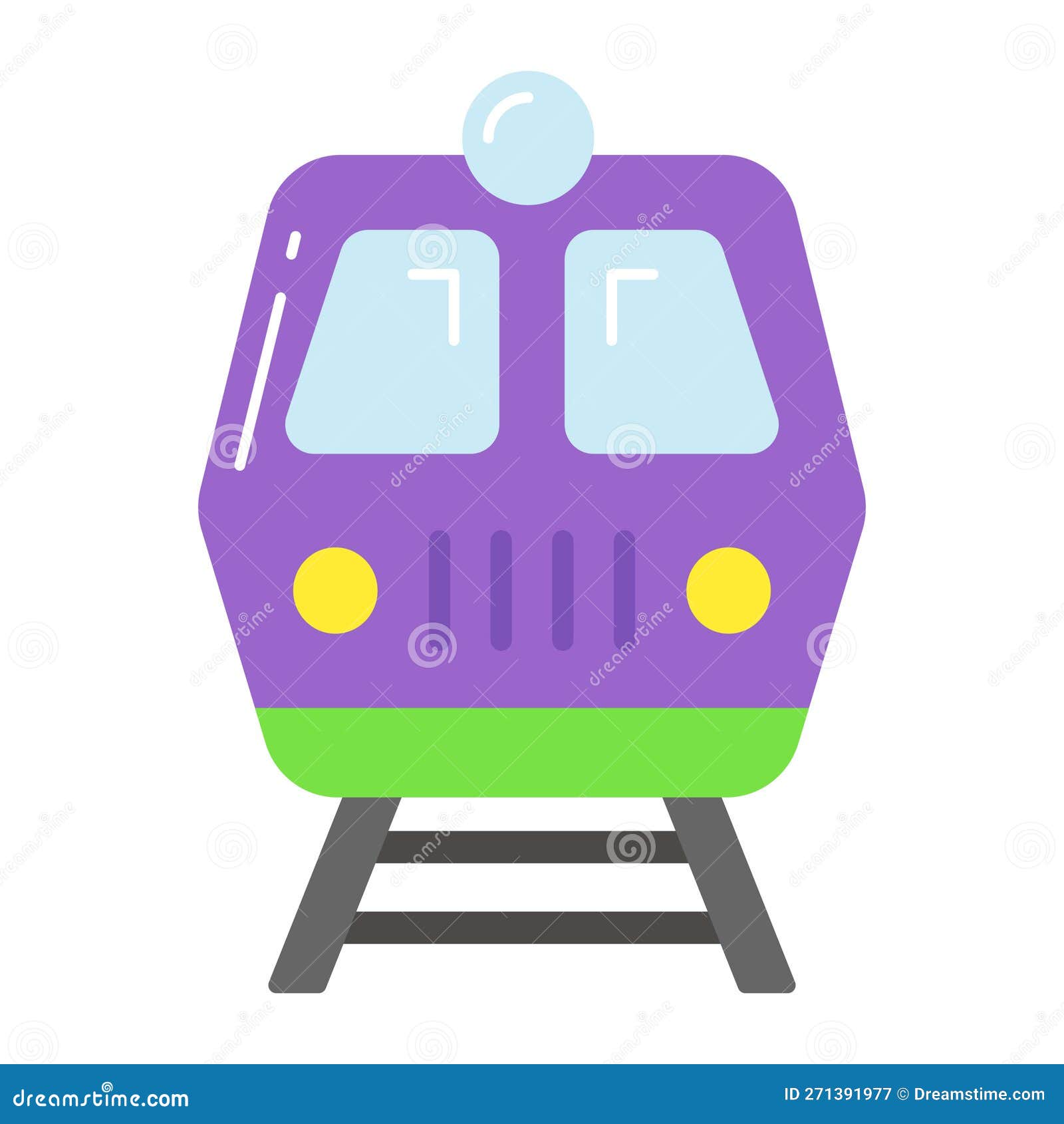 Train on Railway Track, Vector of Train in Modern Style Stock Vector ...