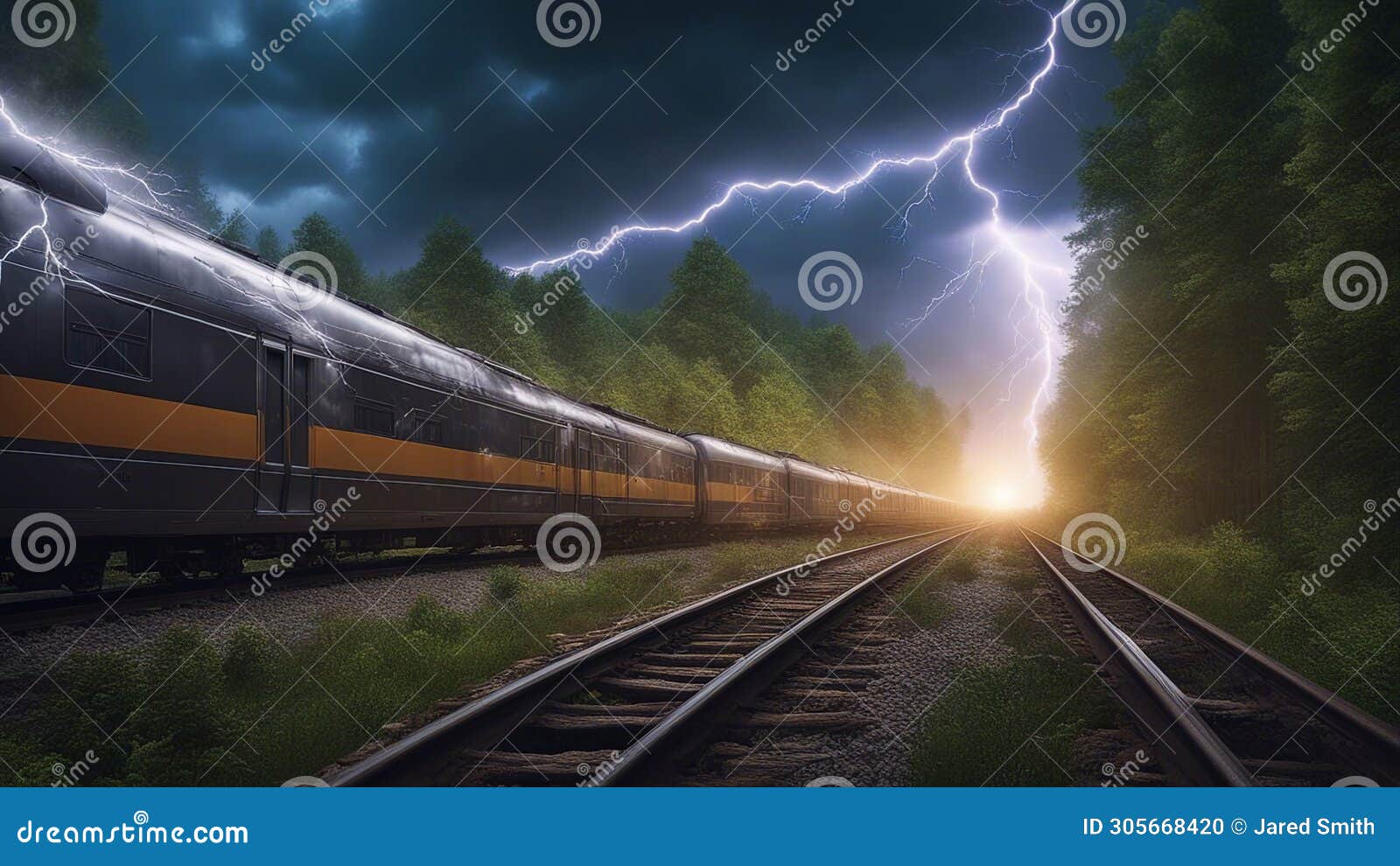 Train on the Railway a Train Trailing through Forest in the Middle of a ...