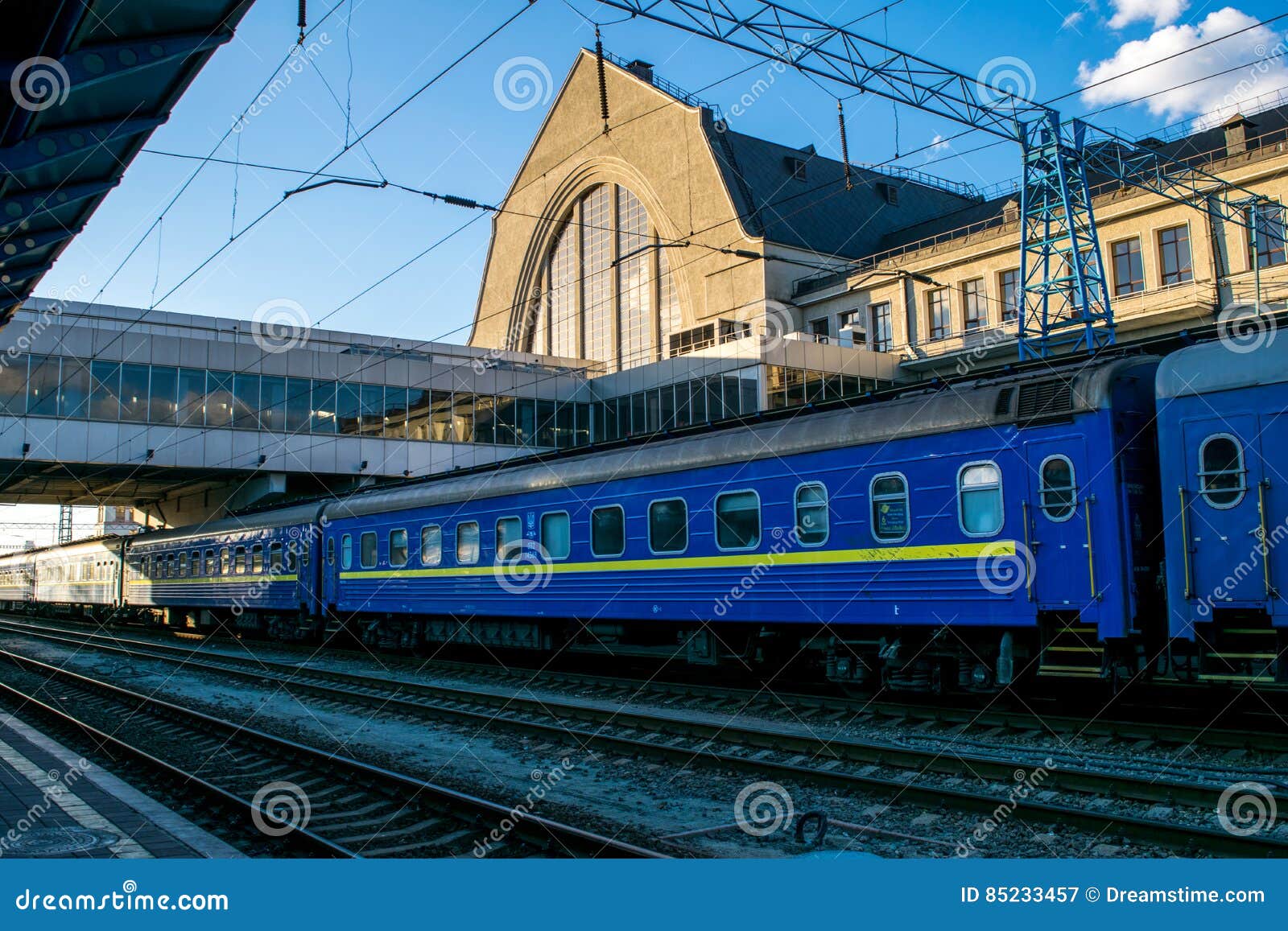 Train on the Railways Station. Kyiv, Ukraine. Stock Image - Image of ...