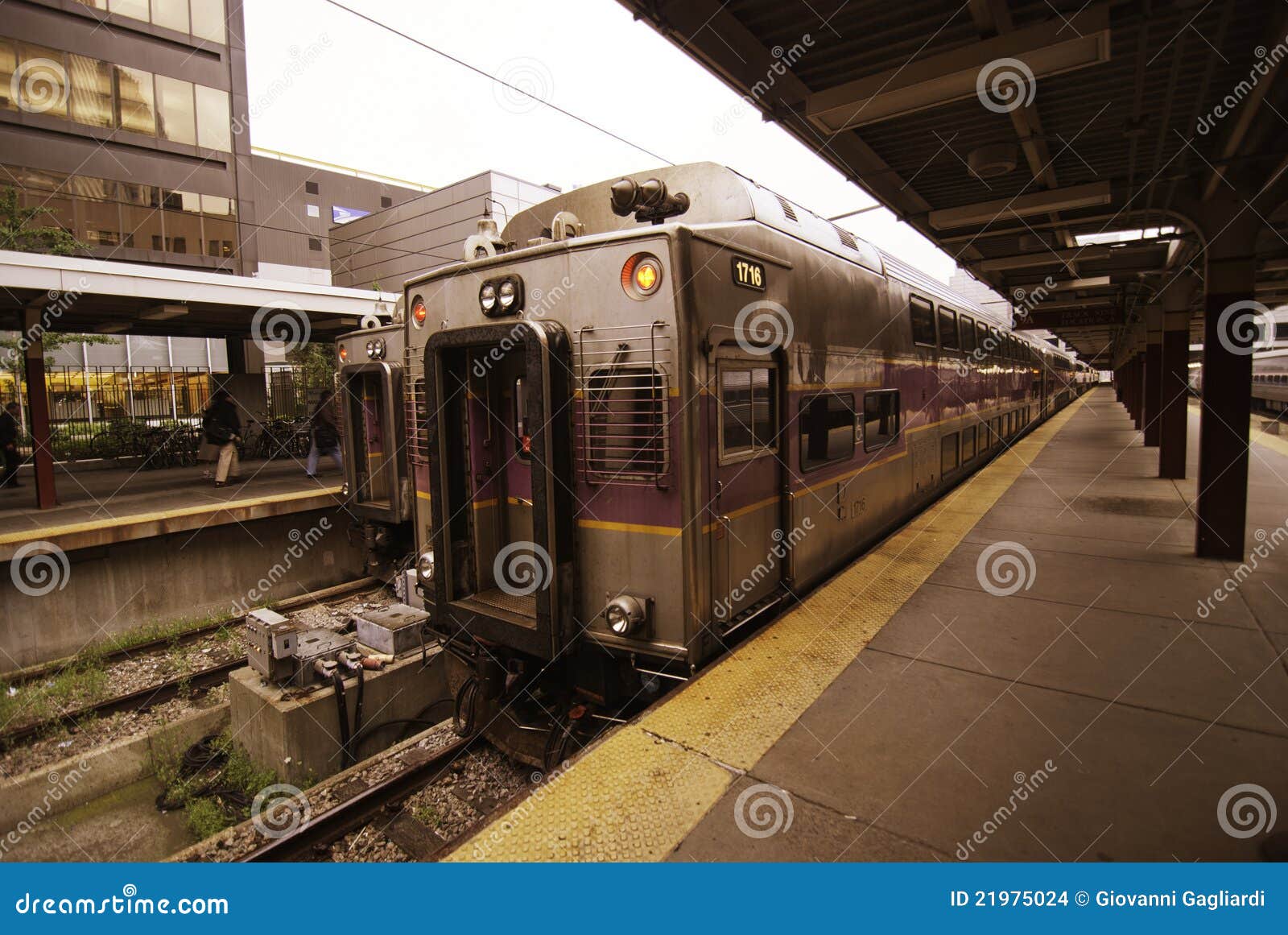 Train Ready To Leave the Station in Boston Stock Photo - Image of park ...
