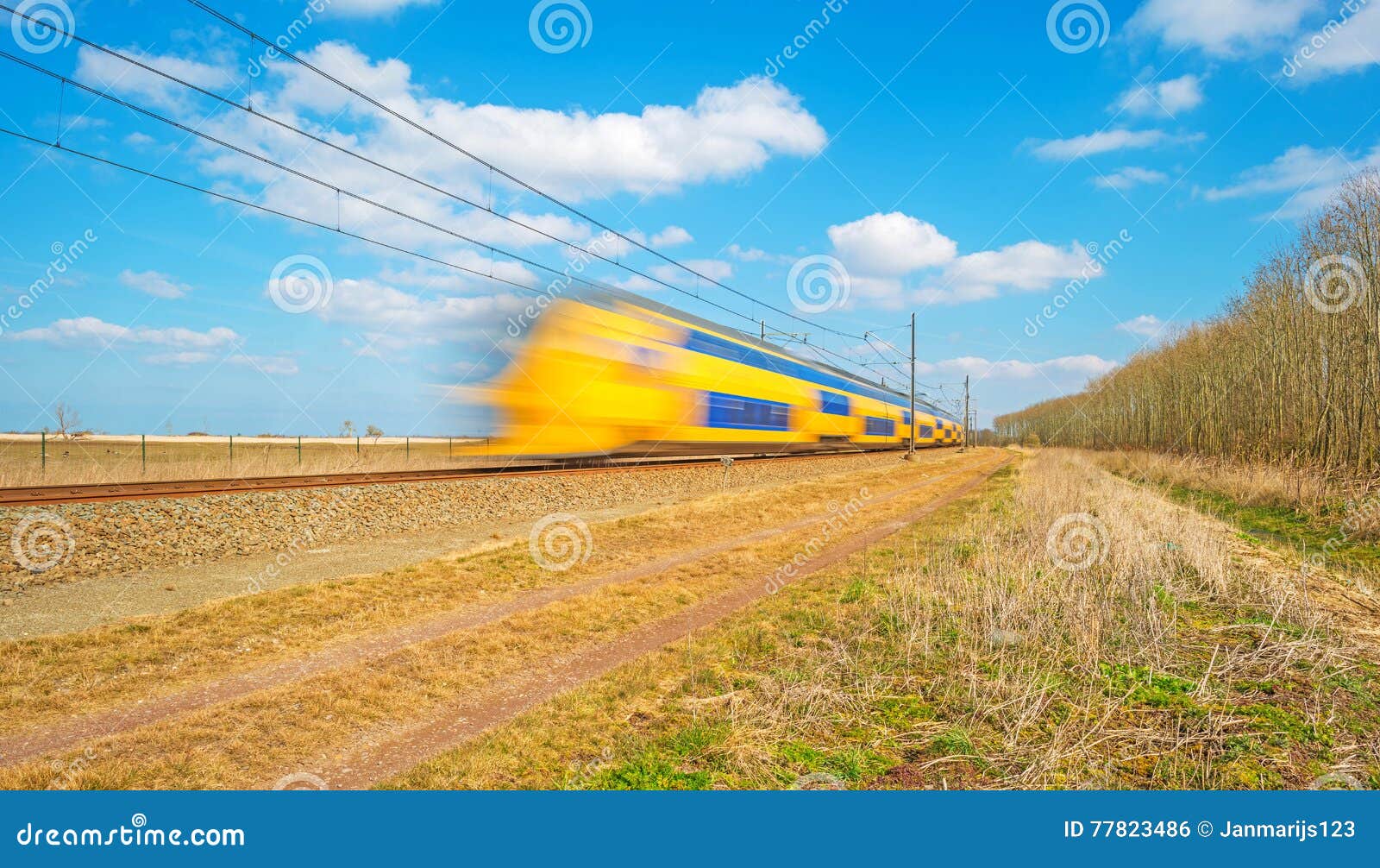 Train Riding through Nature in Sunlight Stock Photo - Image of sunny ...