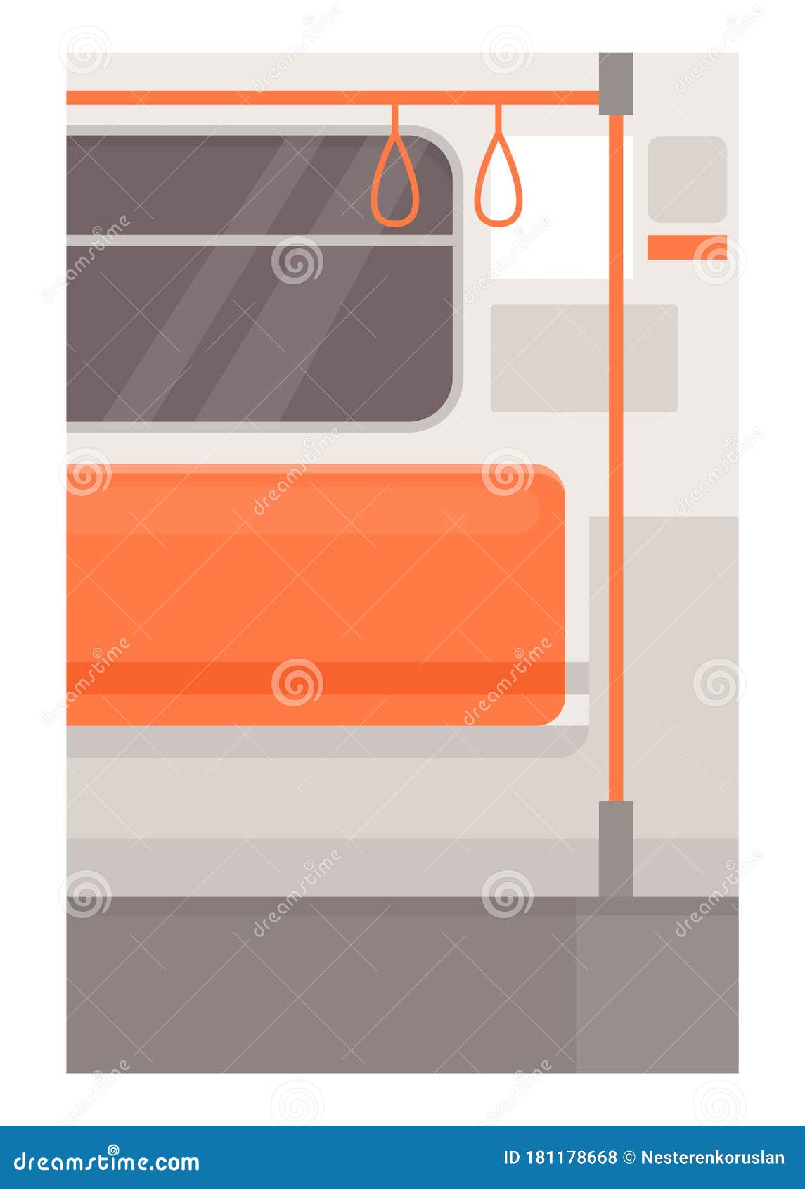 Train Right Side Seat with Handrail Semi Flat Vector Illustration Stock ...