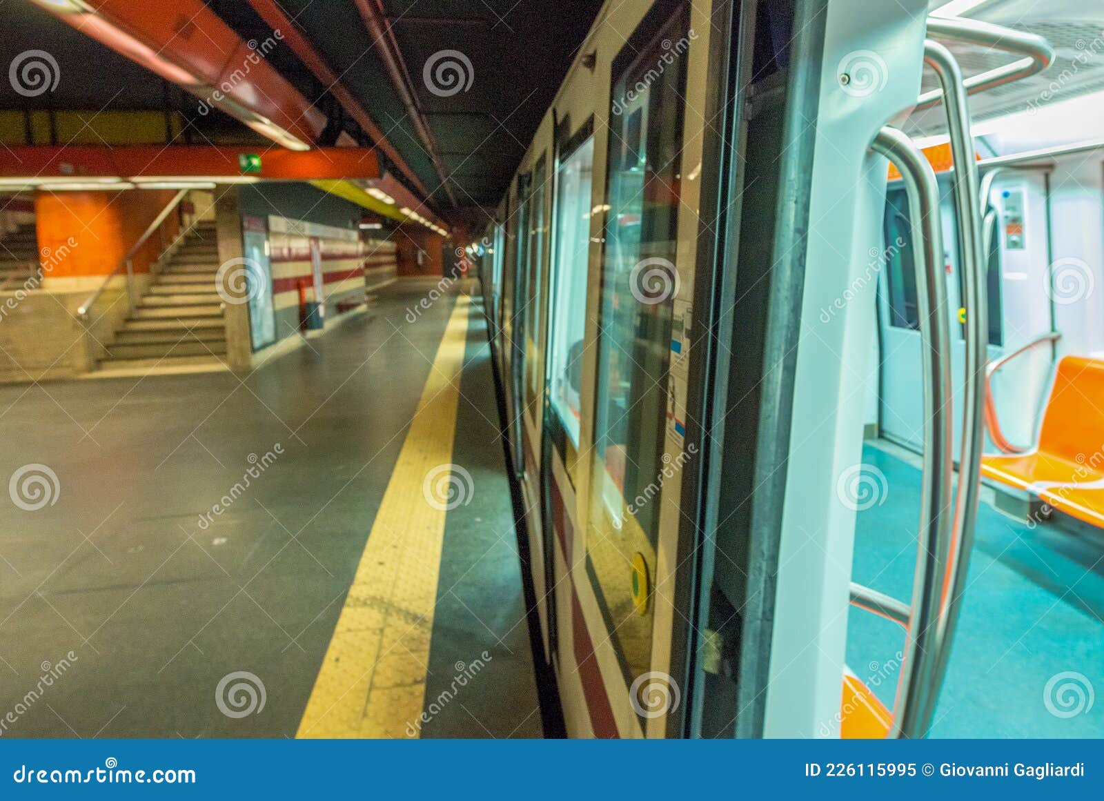 Train in Rome subway stock image. Image of tourist, people - 226115995