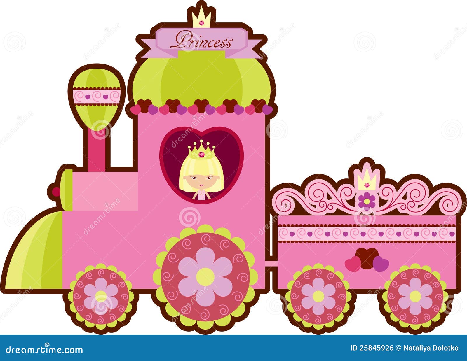 Train rose de princesse illustration de vecteur. Illustration du ...