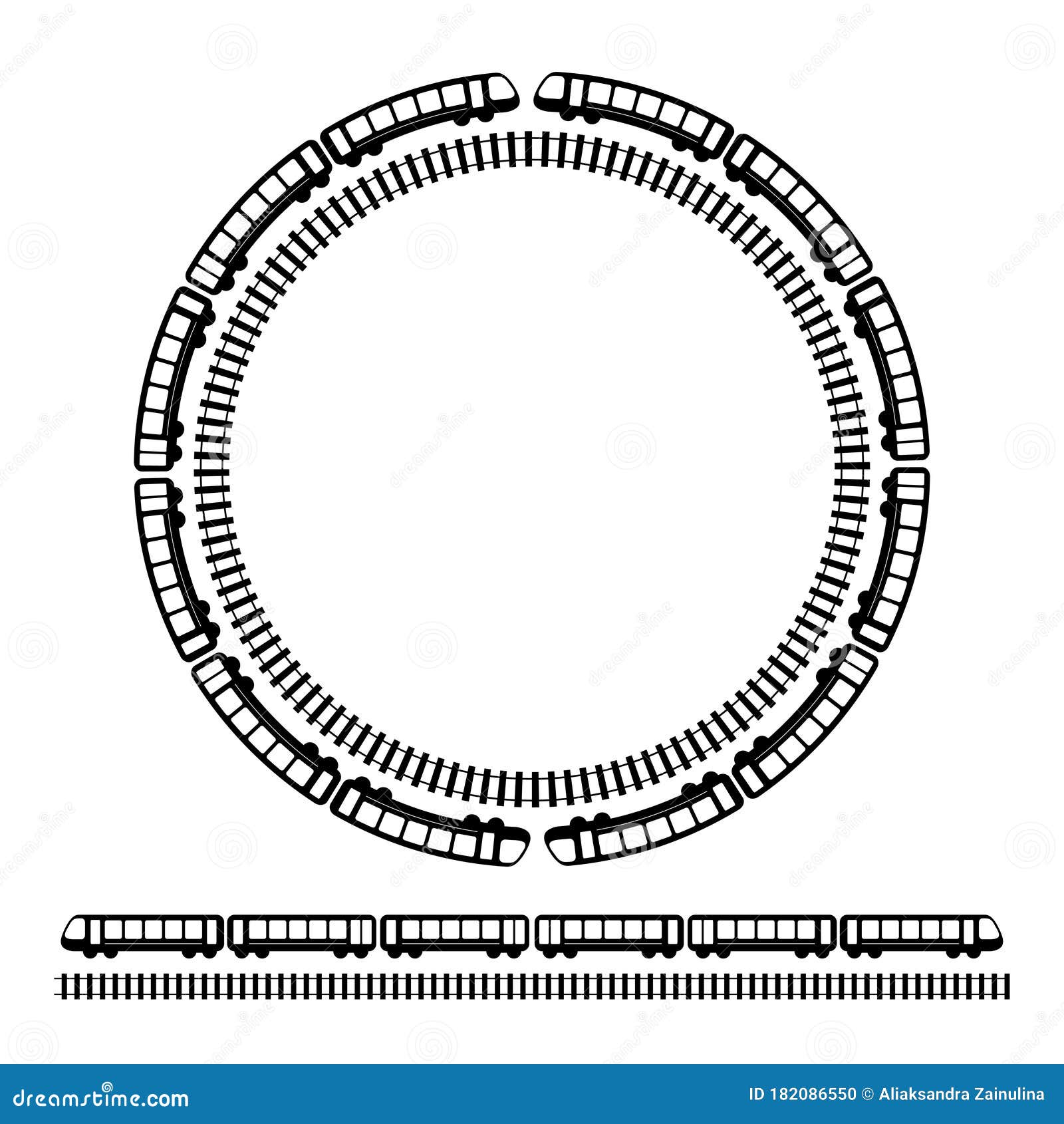 Train And Round Railway Vector Illustration | CartoonDealer.com #182086550