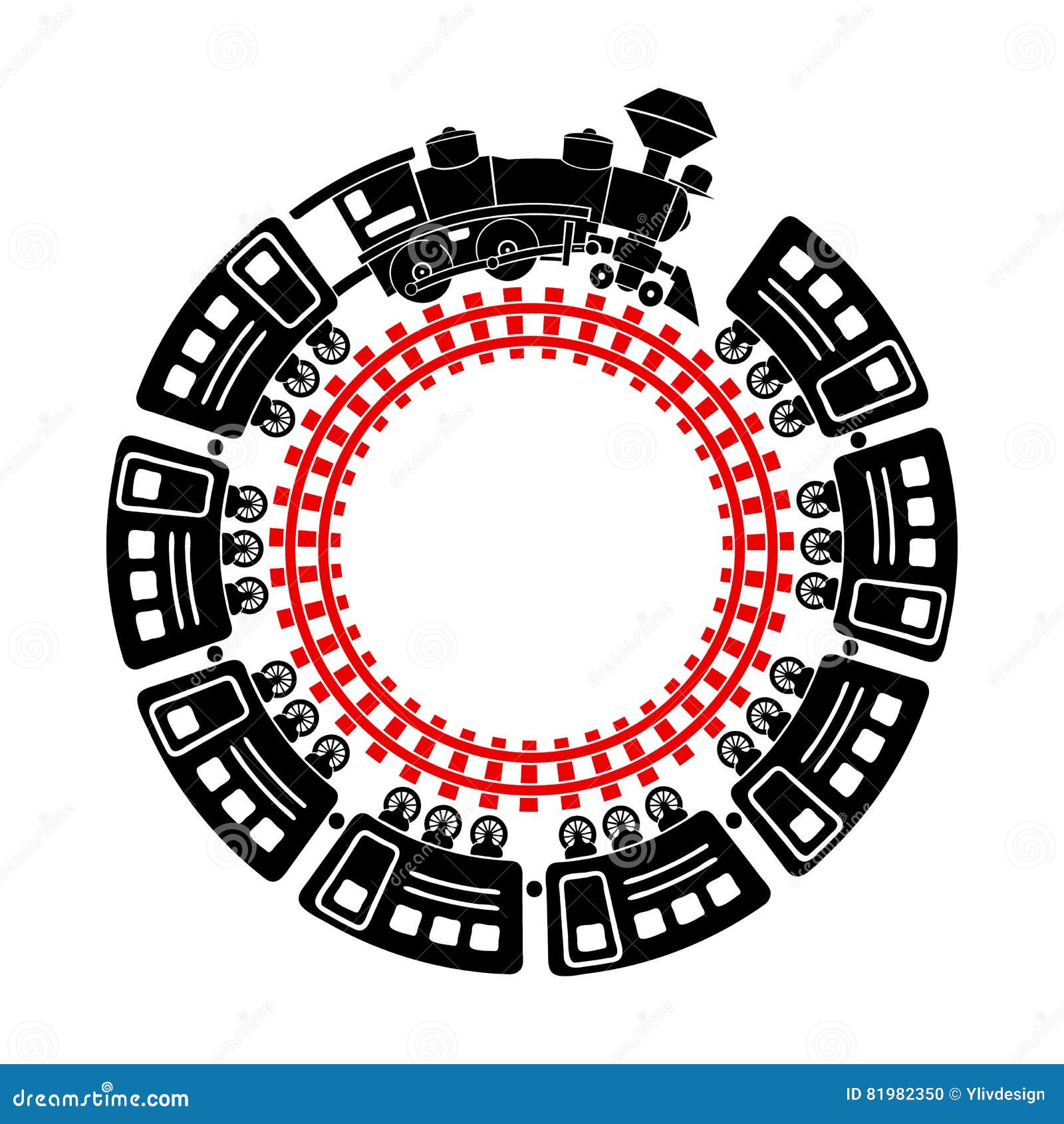 Train and Round Railway Icon, Simple Style Stock Vector - Illustration ...