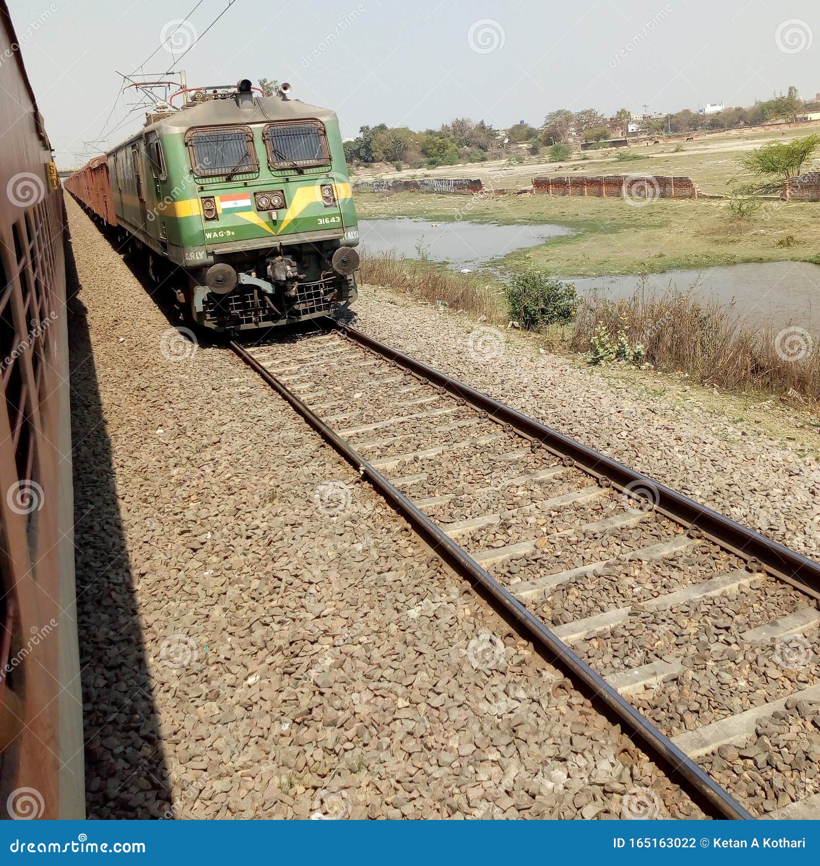 TRAIN is RUNNIG in FULL SWING TRACK Editorial Photography - Image of ...