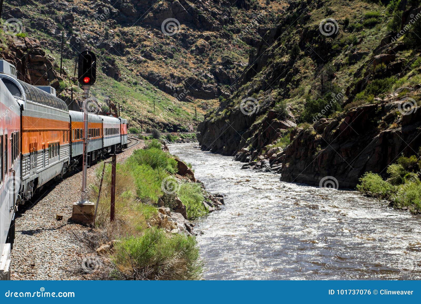 Train in River Gorge stock photo. Image of transport - 101737076