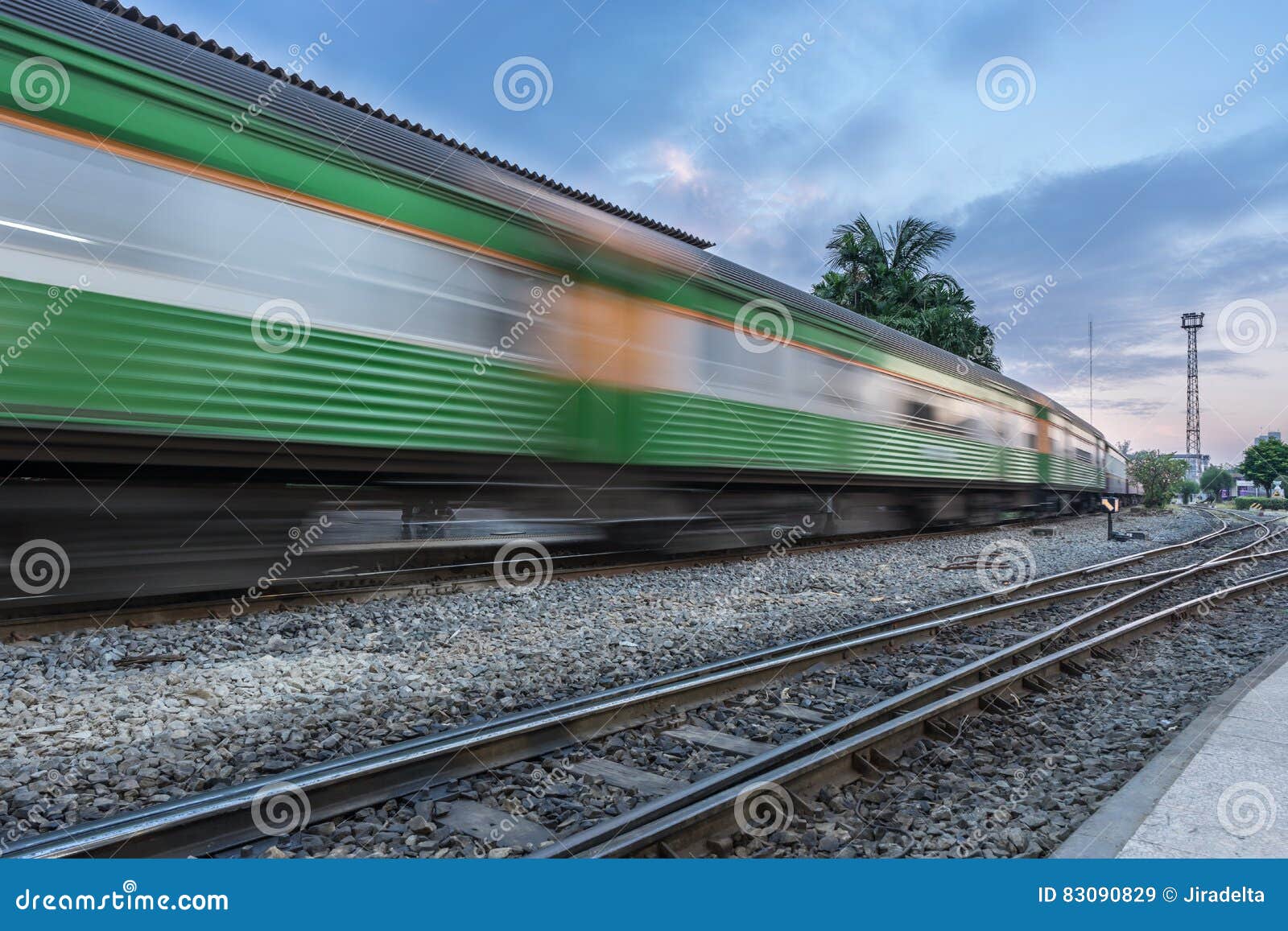 Train Running Fast stock image. Image of blue, industry - 83090829