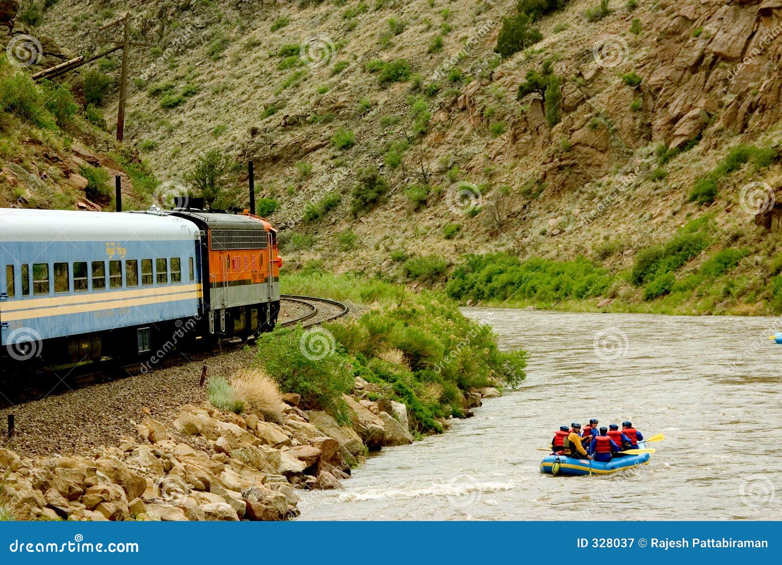 Train Running Near the Bank Editorial Photography - Image of scenic ...