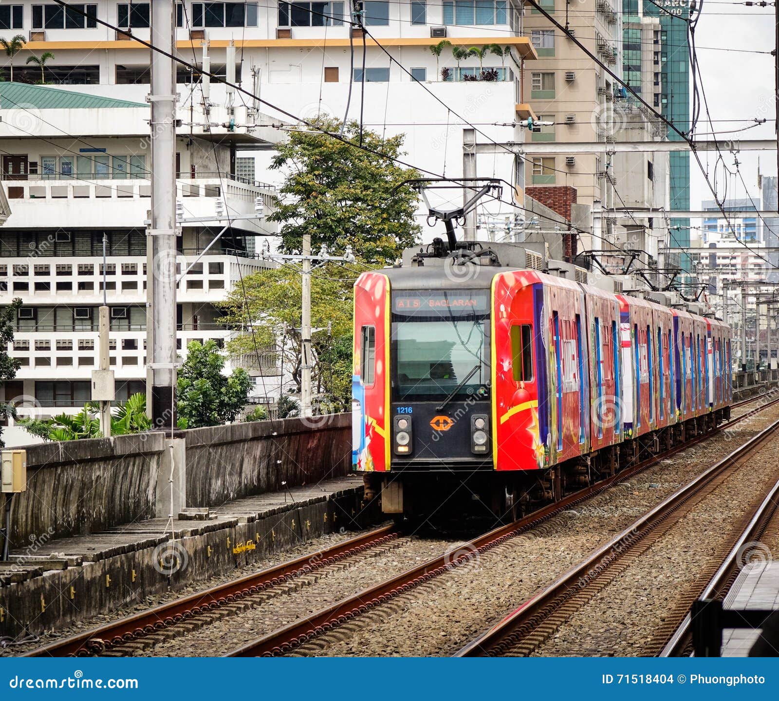 A Train Running on Rail Track in Manila, Philippines Editorial Stock ...