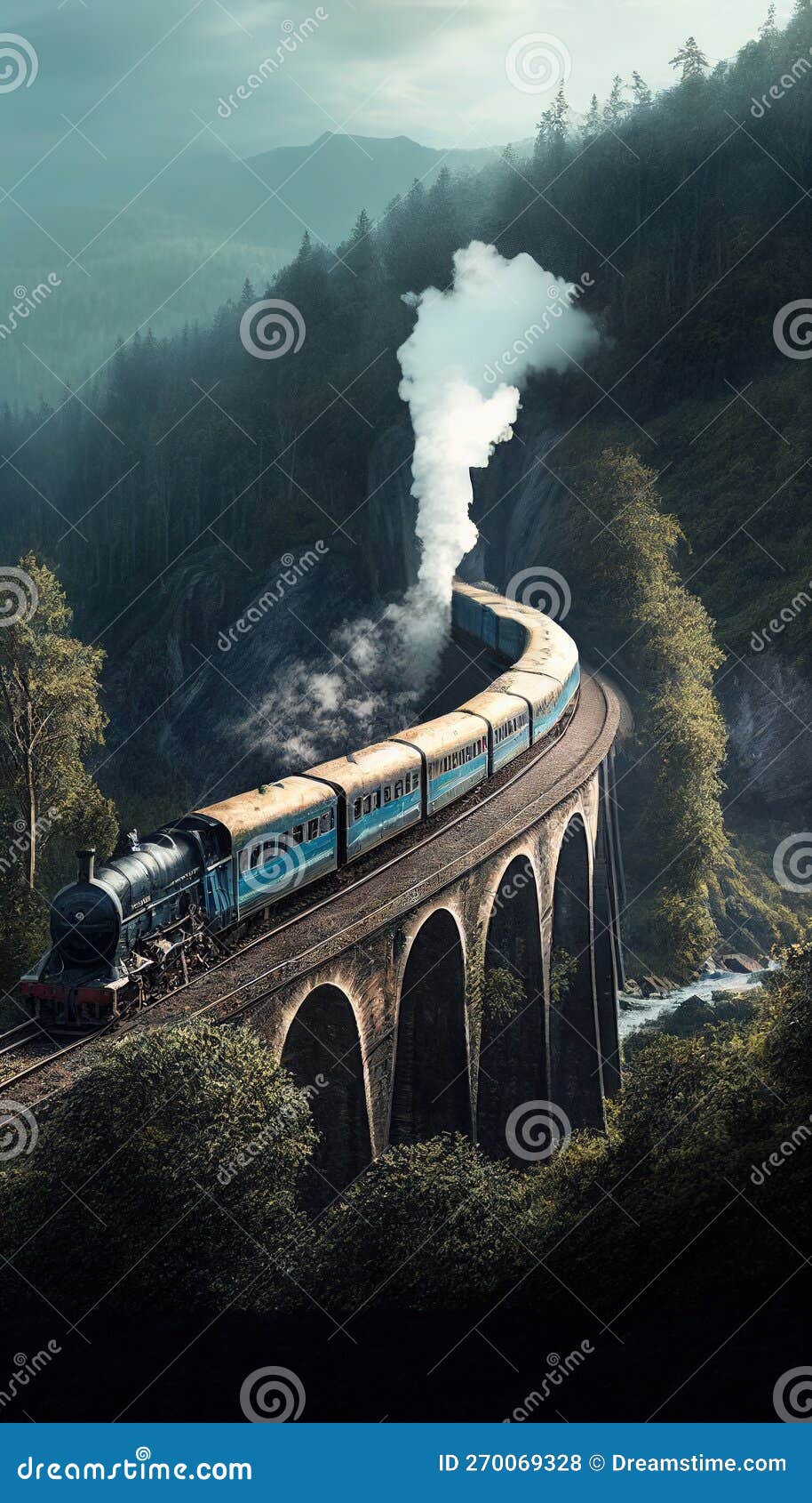 Train is Running and Releasing the Smoke Image Generative AI Stock ...