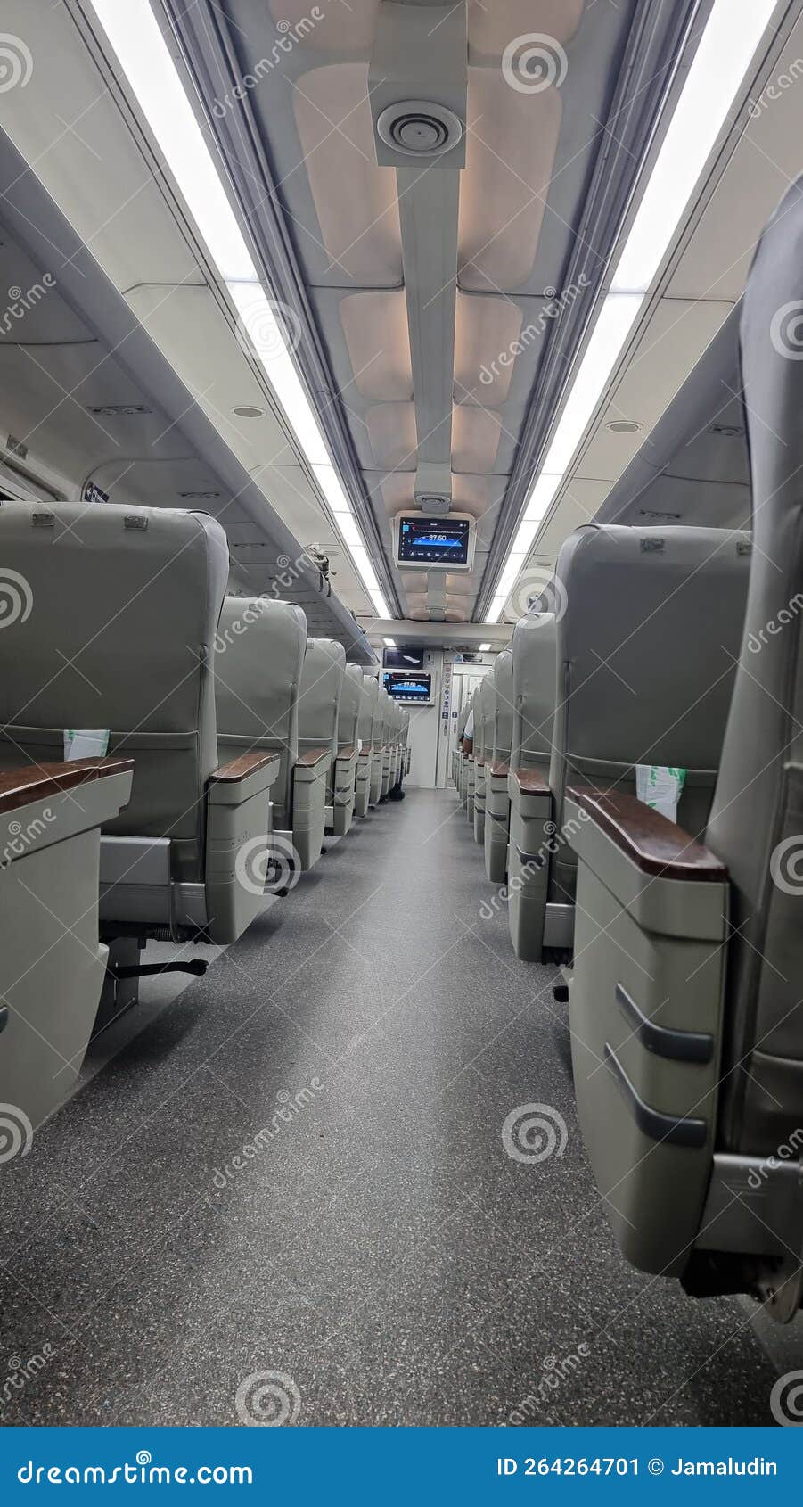 Train Seats Interior Waiting for the Passengers Stock Image - Image of ...