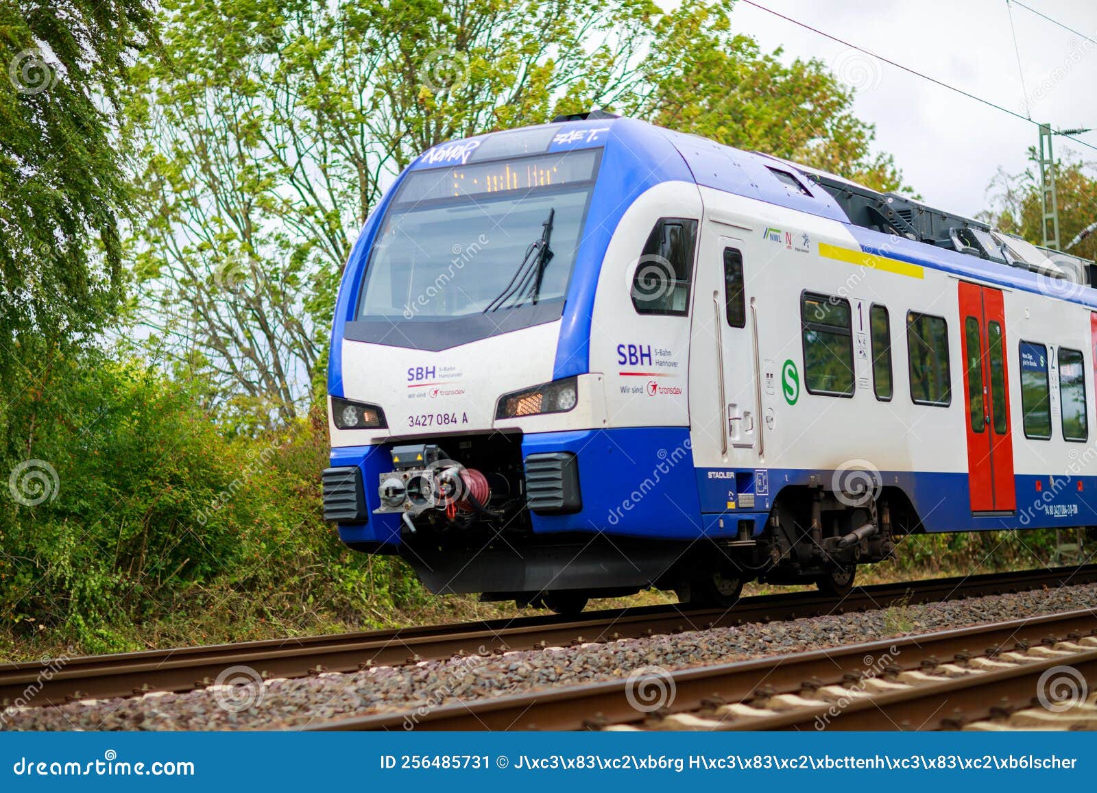 Train from SBH, Transdev S-Bahn Hannover Drives on Railroad Track in ...