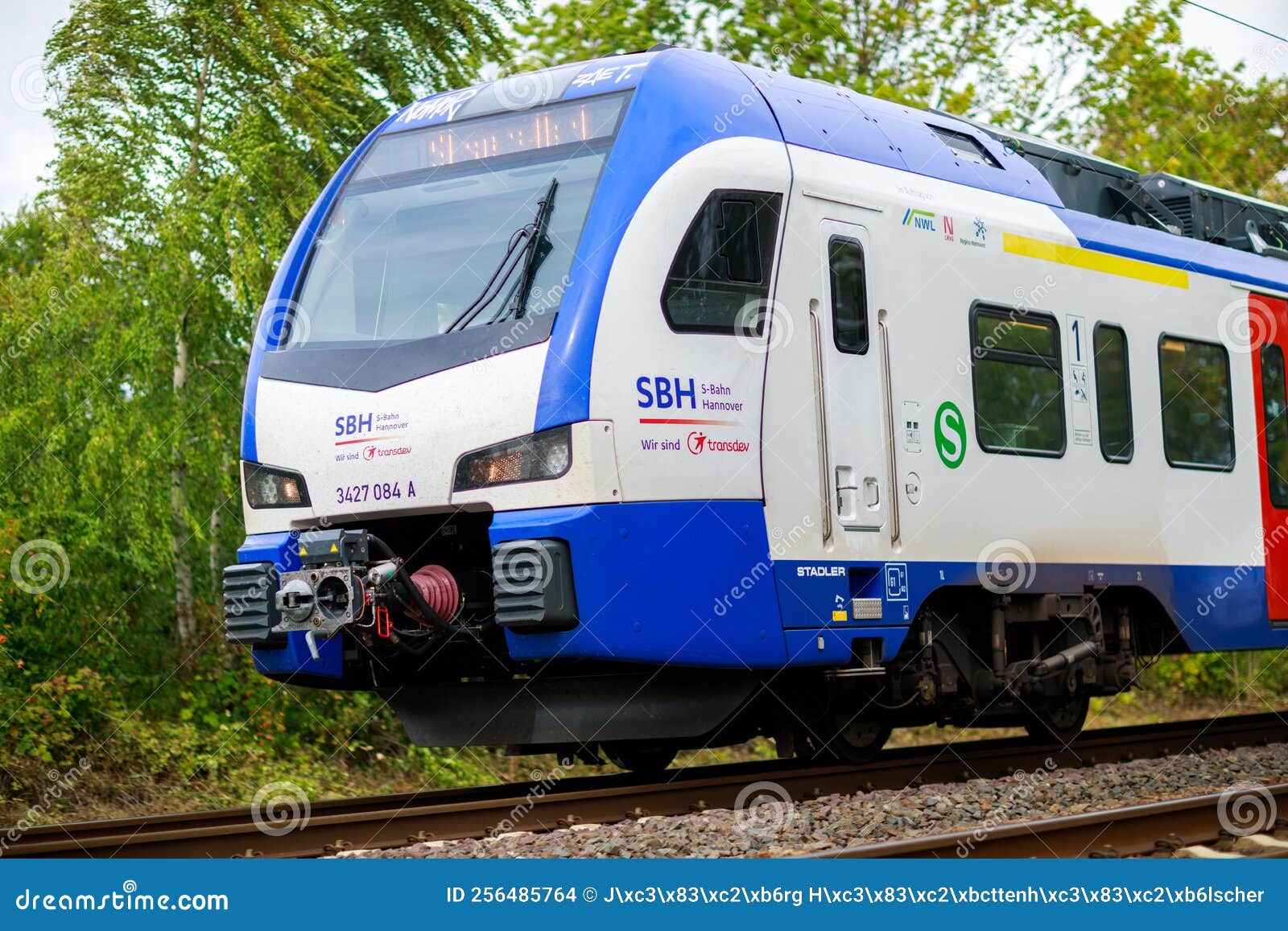 Train from SBH, Transdev S-Bahn Hannover Drives on Railroad Track in ...