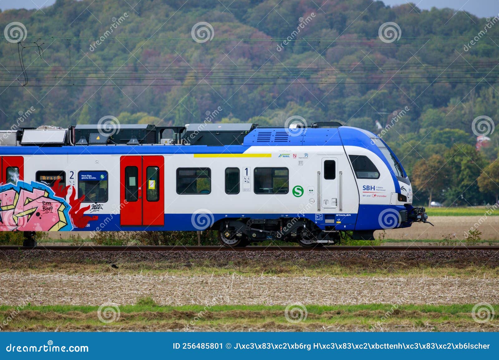 Train from SBH, Transdev S-Bahn Hannover Drives on Railroad Track in ...