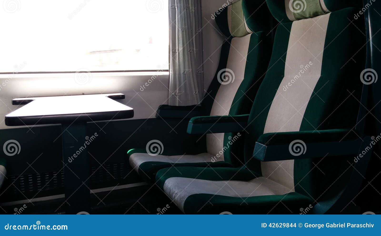 Train Seats - Green and Gray Editorial Stock Image - Image of cabin ...