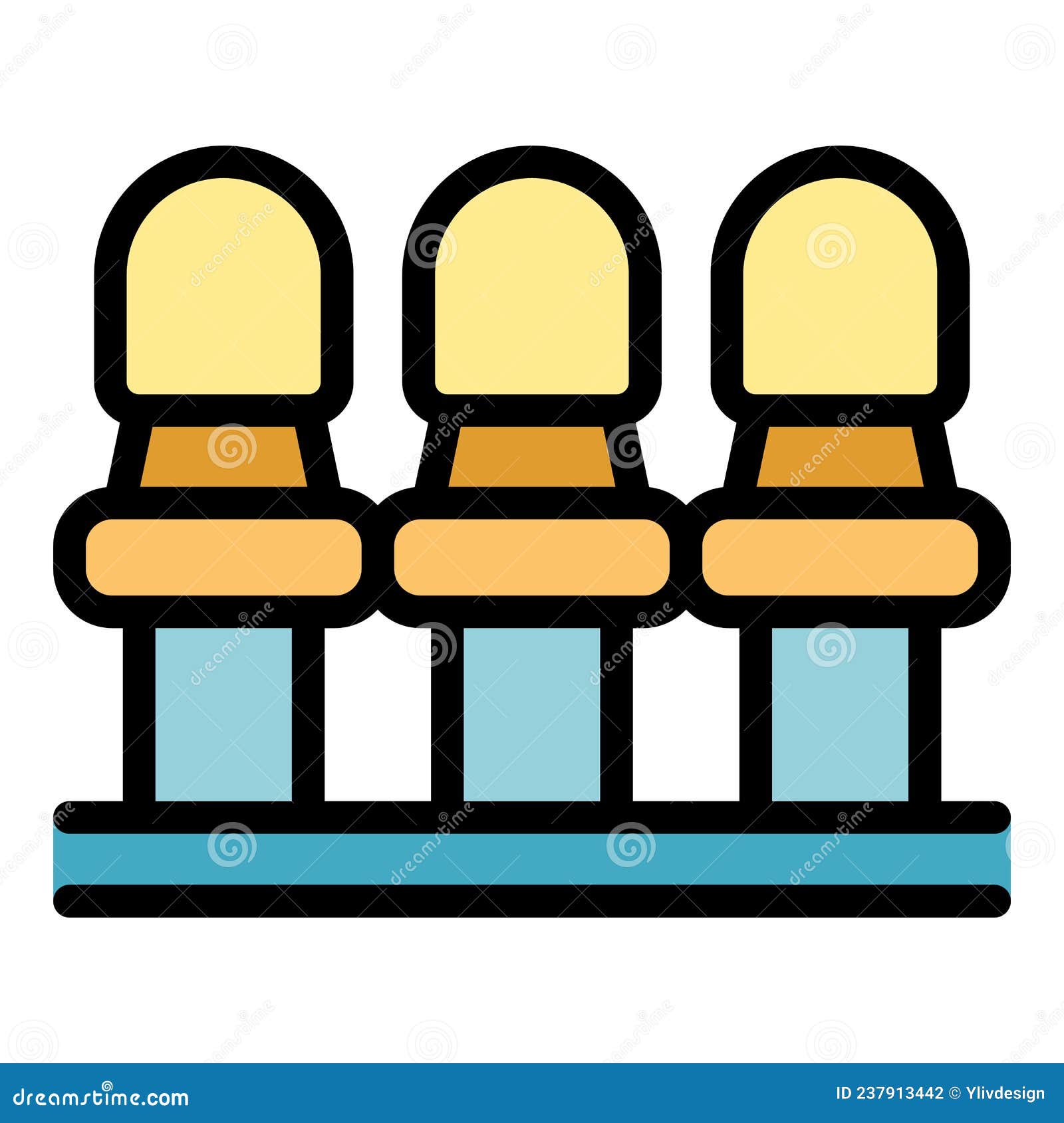 Train Seats Icon Color Outline Vector Stock Vector - Illustration of ...