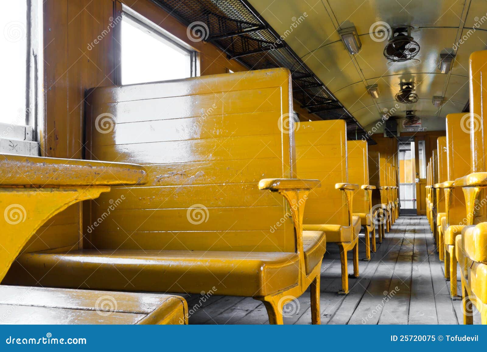 Train Seats in the Old Train. Stock Image - Image of indoors, shiny ...