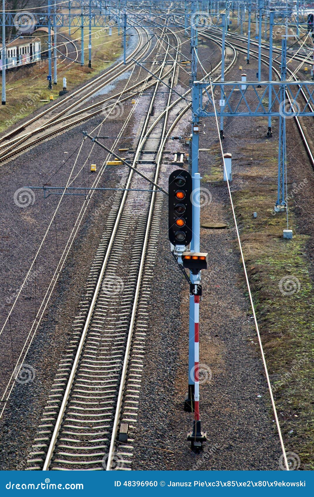 Train Semaphore stock photo. Image of railroad, rail - 48396960