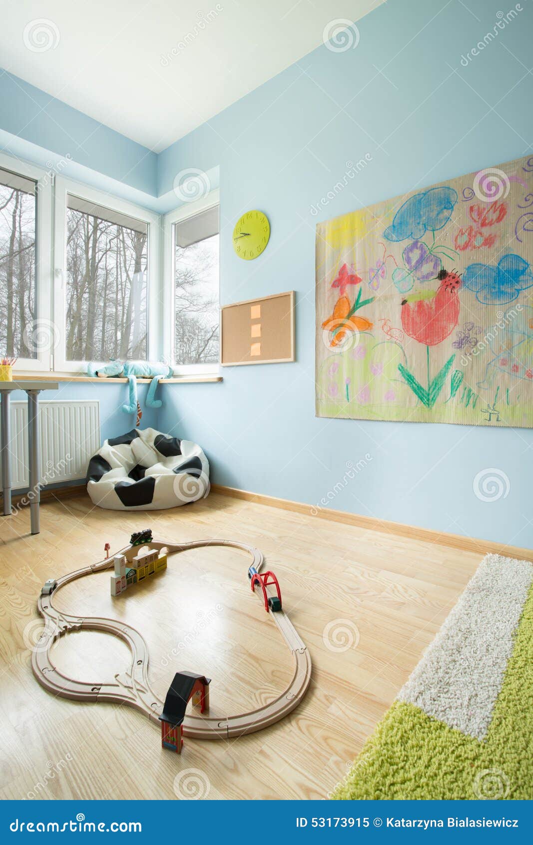 Train set on the floor stock image. Image of schoolboy - 53173915