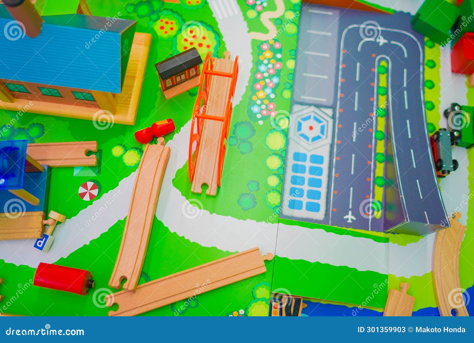 Train set playground editorial stock photo. Image of vehicle - 301359903