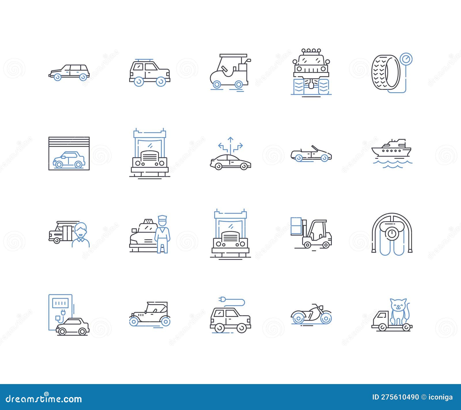 Train And Shipping Line Icons Collection Locomotive Cargo Freight Railcar Container