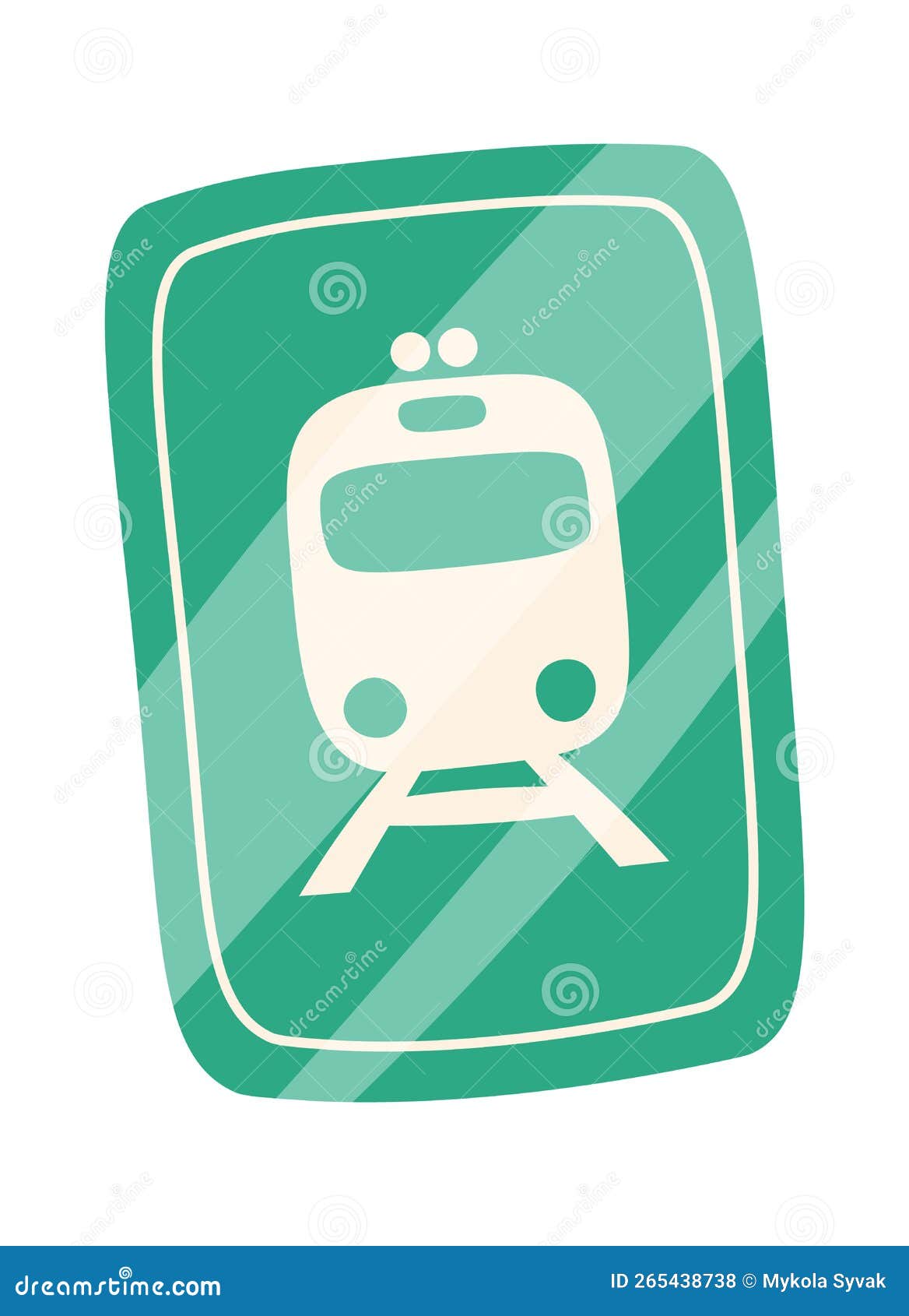 Train Sign Flat Icon Signboard for Railway Station Stock Vector ...