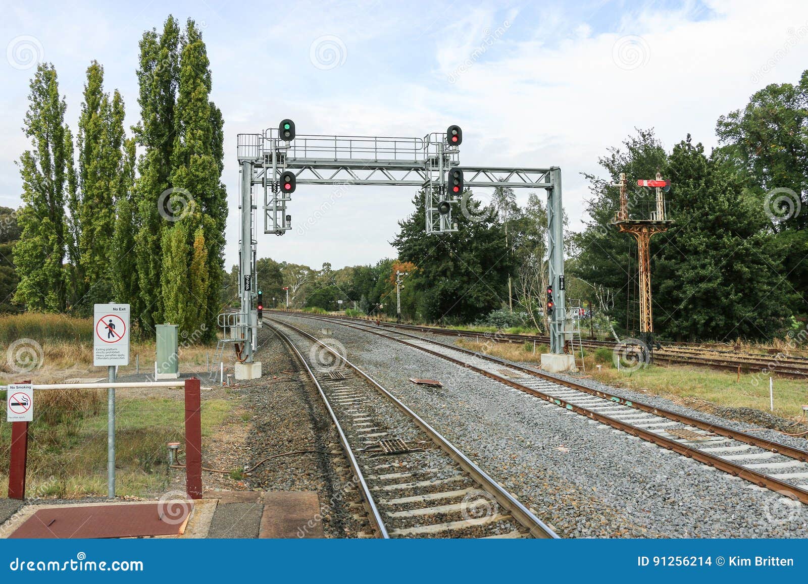 Train Signal Gantry or Bridge Stock Photo - Image of outdoor, overhead ...