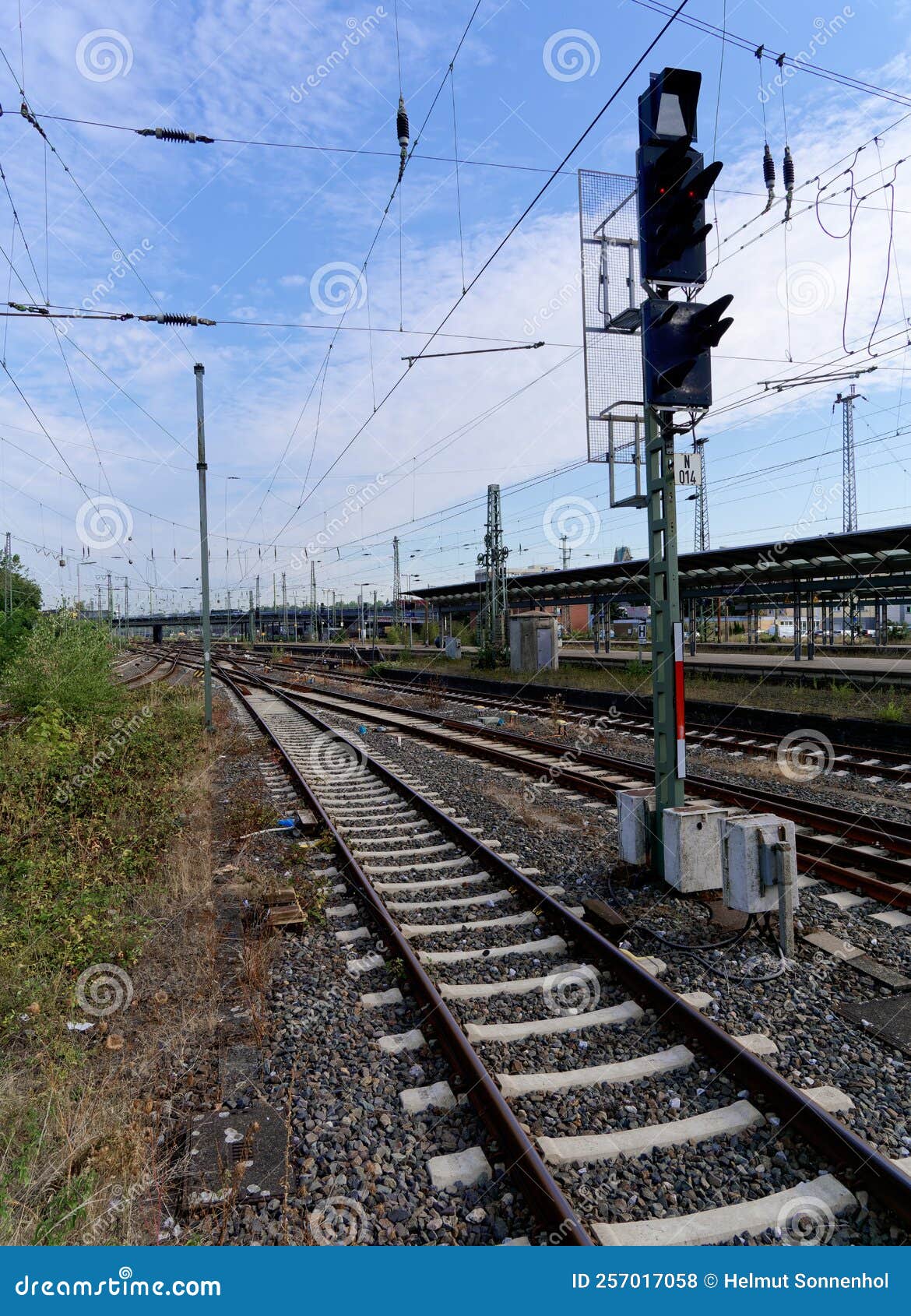 Train Signal Shows Red. Exit from the Train Station Stock Photo - Image ...