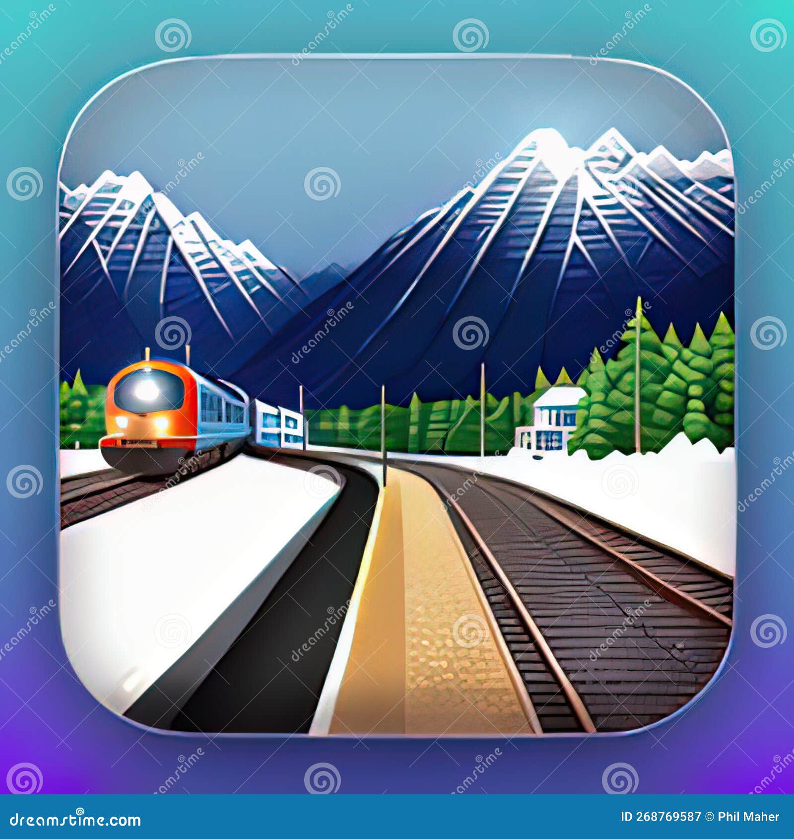 Train Simulator Software App Icon. Generative AI. Stock Image - Image ...
