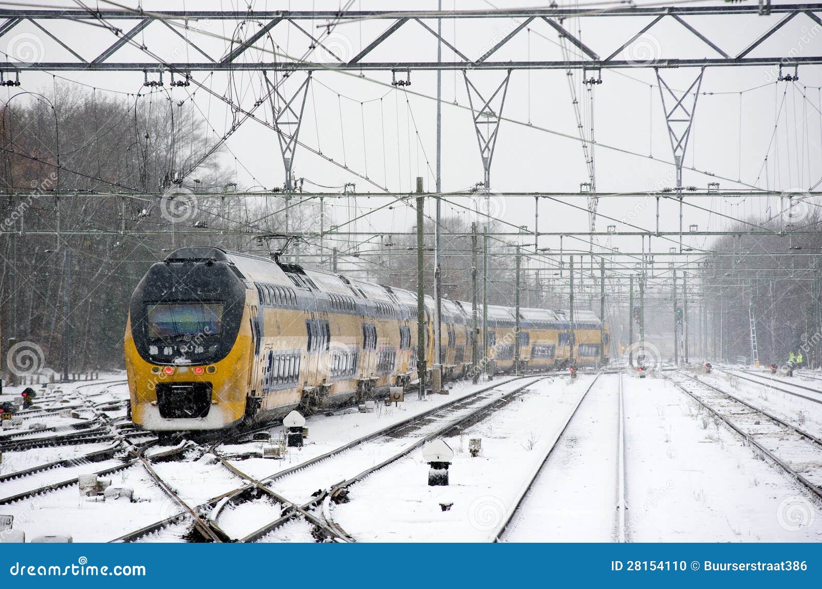 Train in snow stock photo. Image of rail, netherlands - 28154110