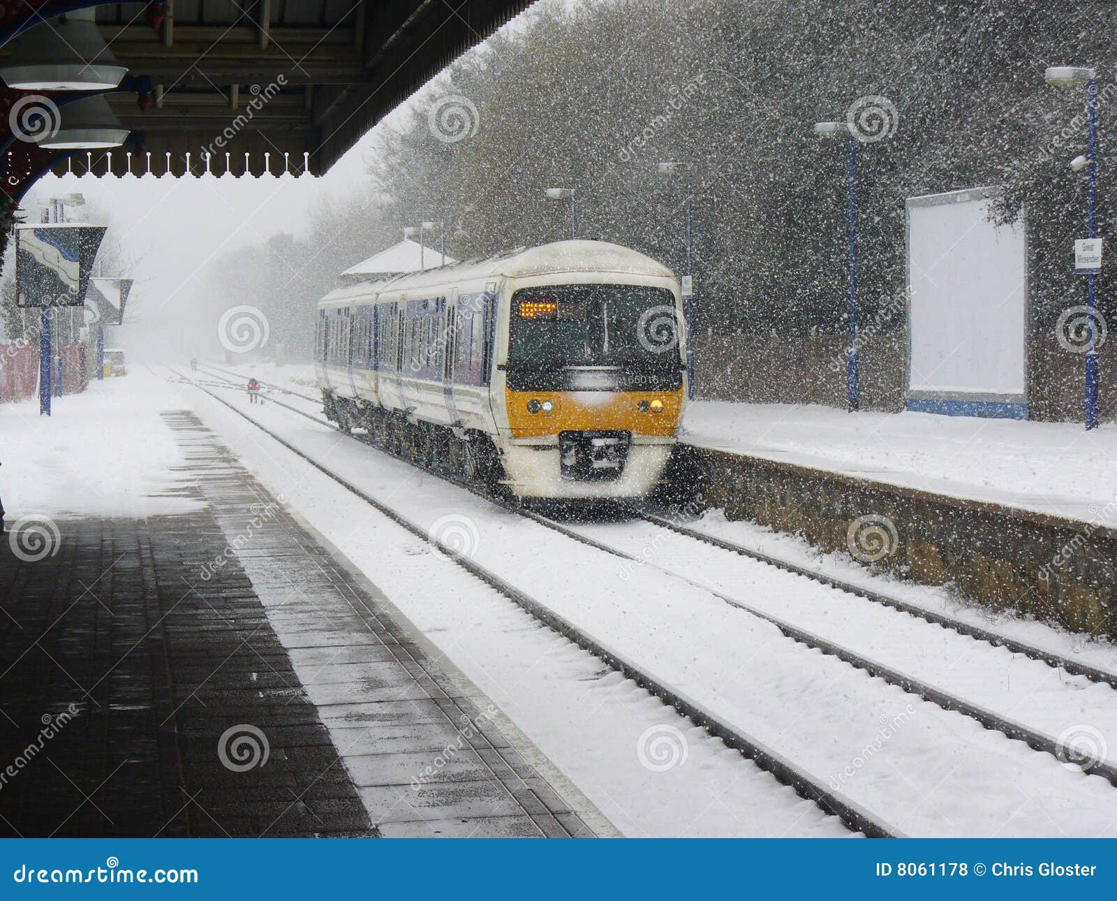 Train snow stock photo. Image of station, britain, heavy - 8061178