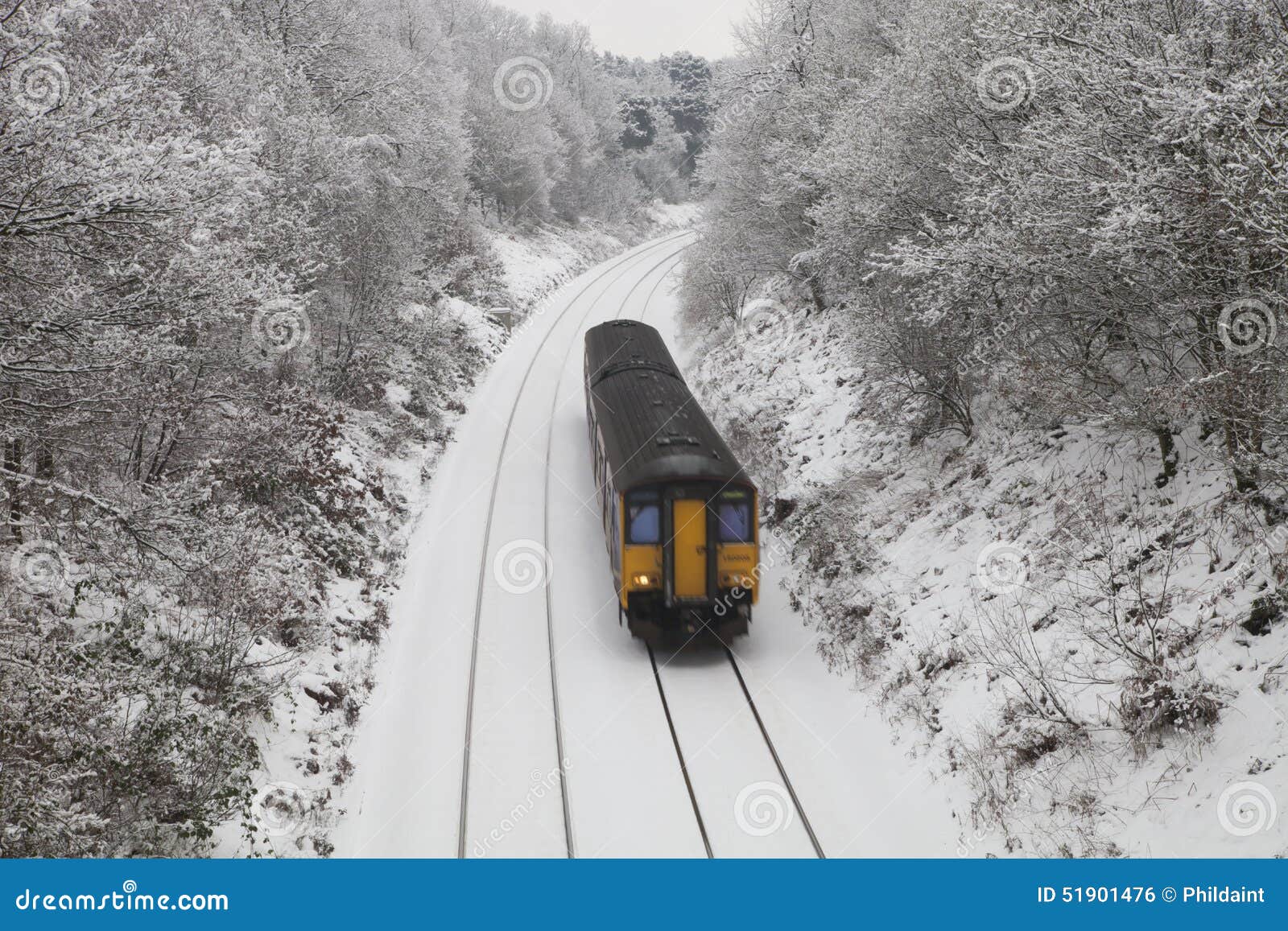 Train in the snow stock photo. Image of direction, landscape - 51901476