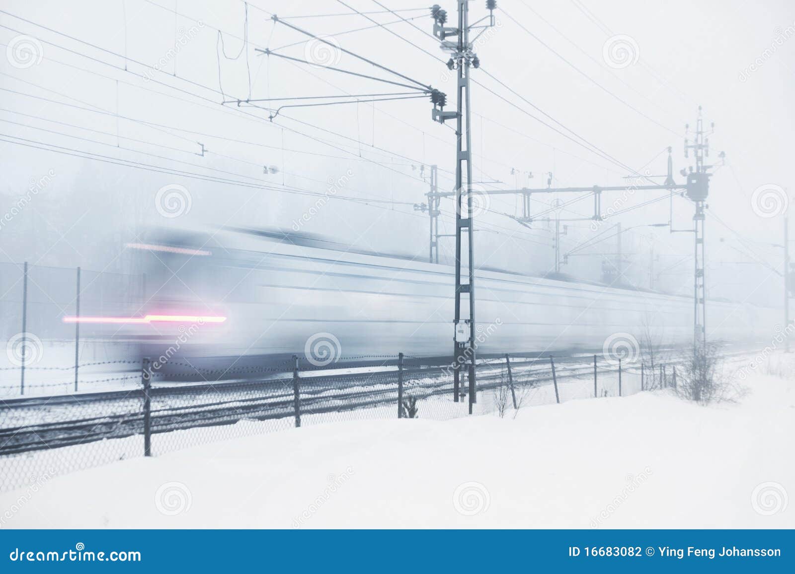 Train in snow storm stock photo. Image of snow, ecological - 16683082