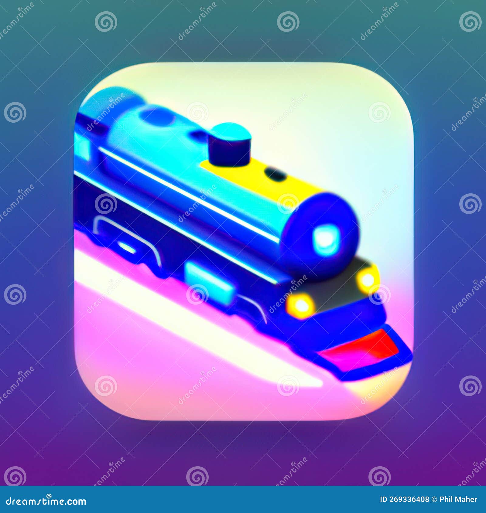 Train Software App Style Icon. Generative AI. Stock Illustration ...