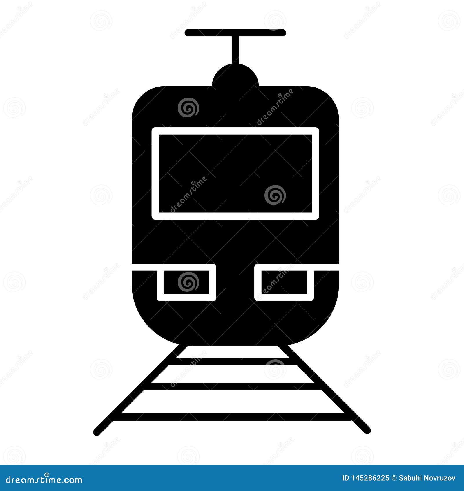 Train Solid Icon. Subway Illustration Isolated on White. Locomotive ...